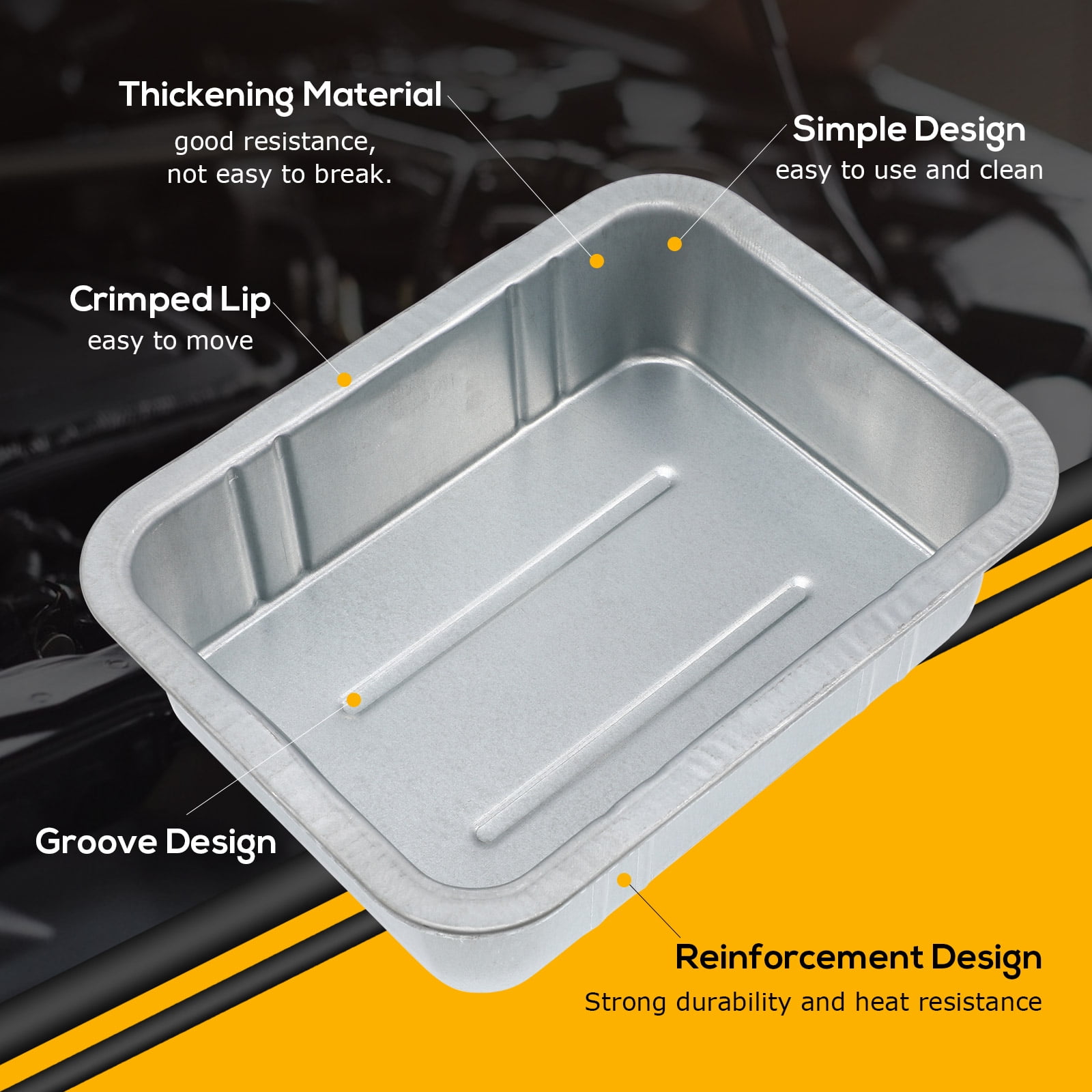 LOLIPPYY Waste Engine Oil Collector Steel Pan with Crimped Lip for ...