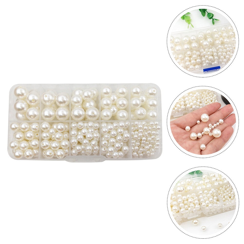 LOLIPPYY White Artificial Beads for Jewelry Crafting, ABS Material ...