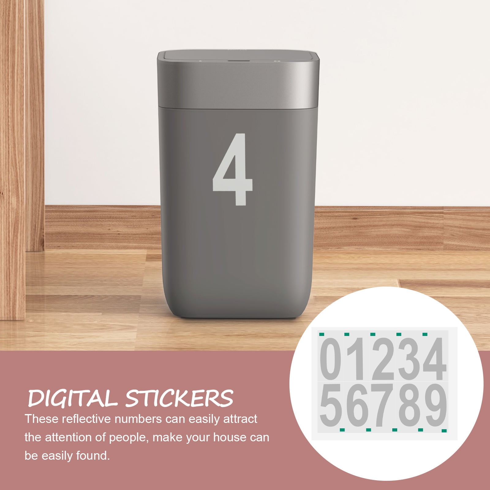 LOLIPPYY White Vinyl Number Stickers for Mailbox Trash Bin Outdoors ...