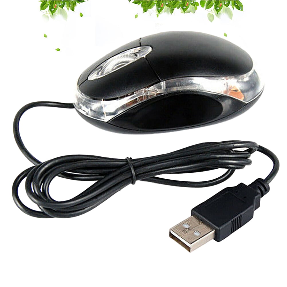 LOLIPPYY Wired Optical Mouse for PC with ABS Material in Black for ...