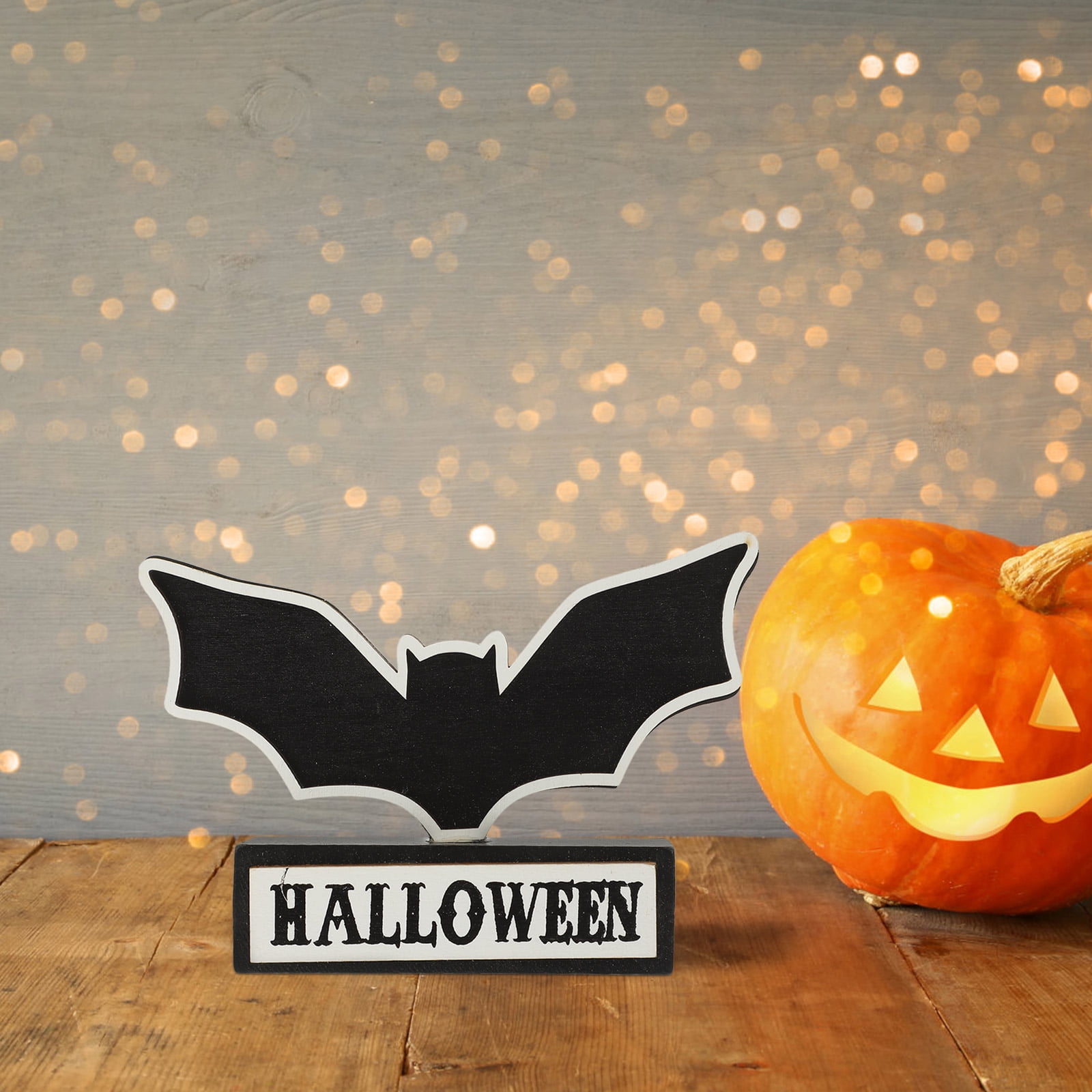 LOLIPPYY Black Wooden Bat Sign 1 Piece for Table Decoration and Photo ...
