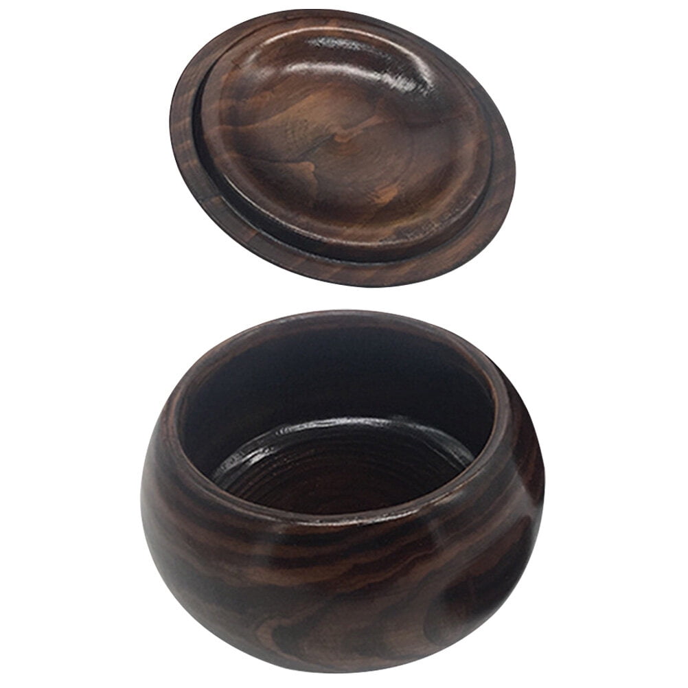 LOLIPPYY Wooden Go Chess Pieces Storage Pot with Lid for Easy ...
