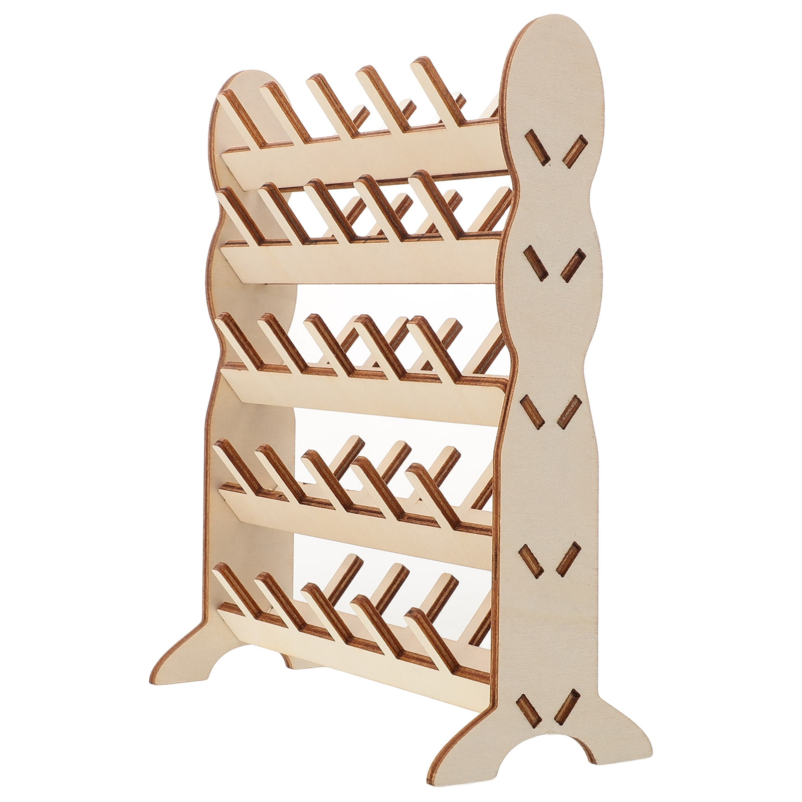 LOLIPPYY Wooden Thread Storage Rack with Detachable Organizer for ...