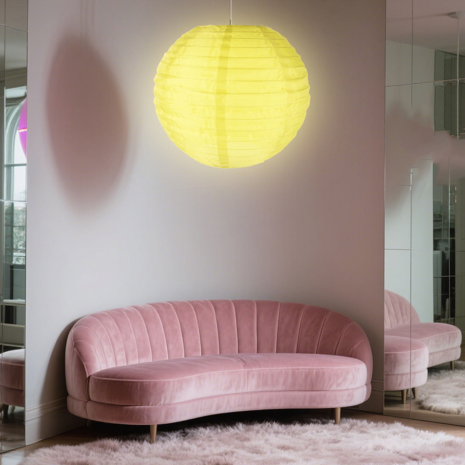 LOLIPPYY Yellow Cloth Lantern Shade with Wire Frame for Wedding and ...