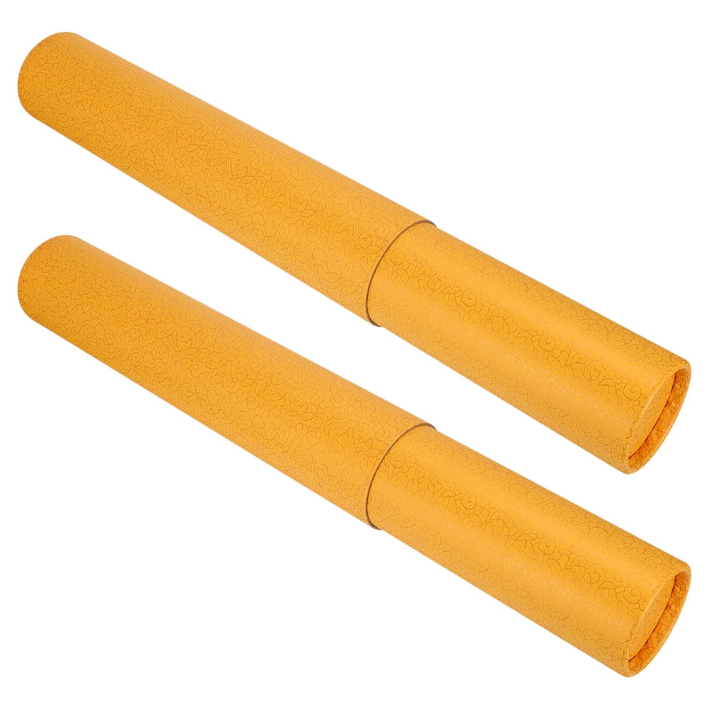 LOLIPPYY Yellow Paper Painting Scroll Storage Box for Calligraphy and ...