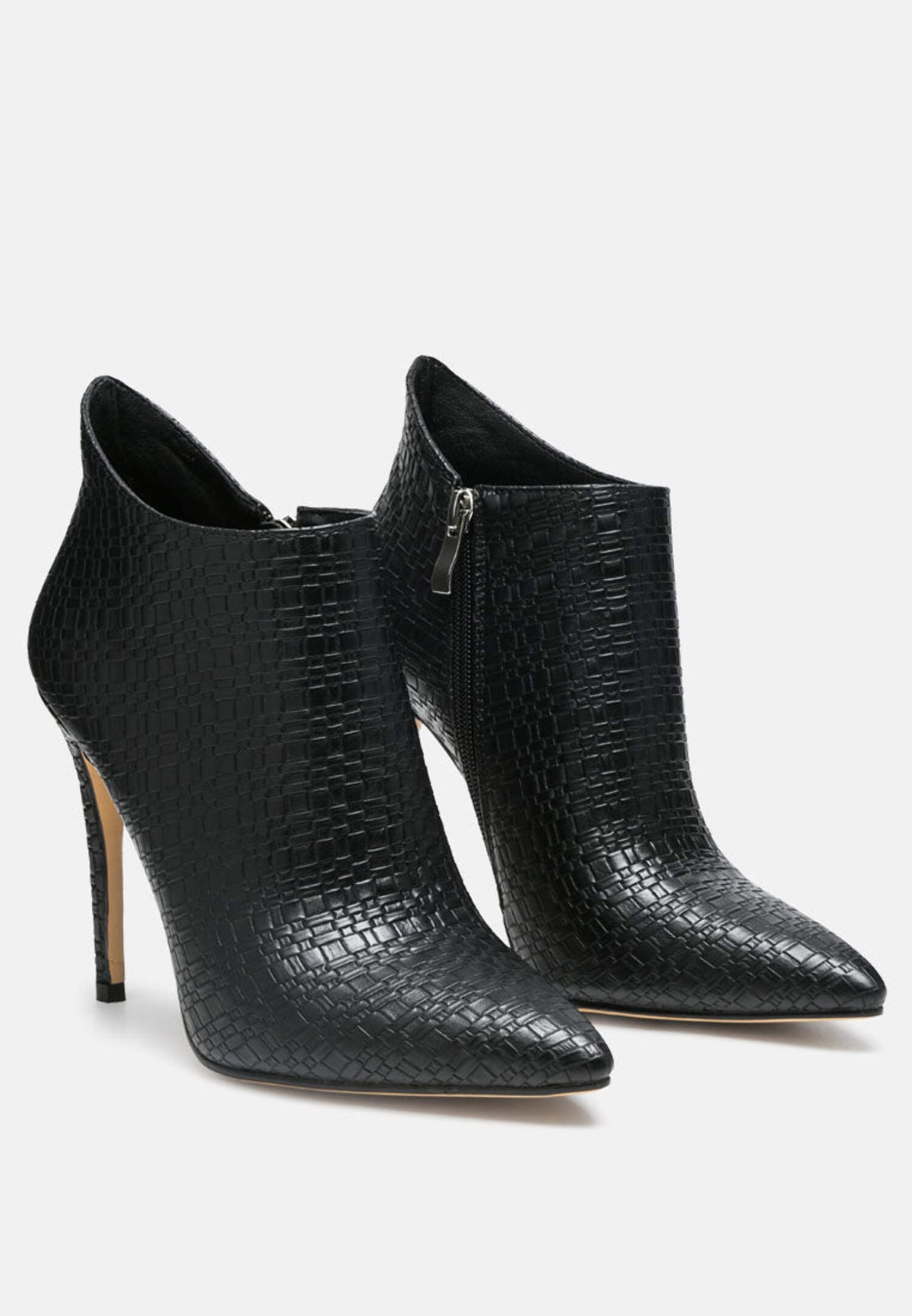 LOLITA Woven Texture Stiletto Boot in Black - Walmart.com