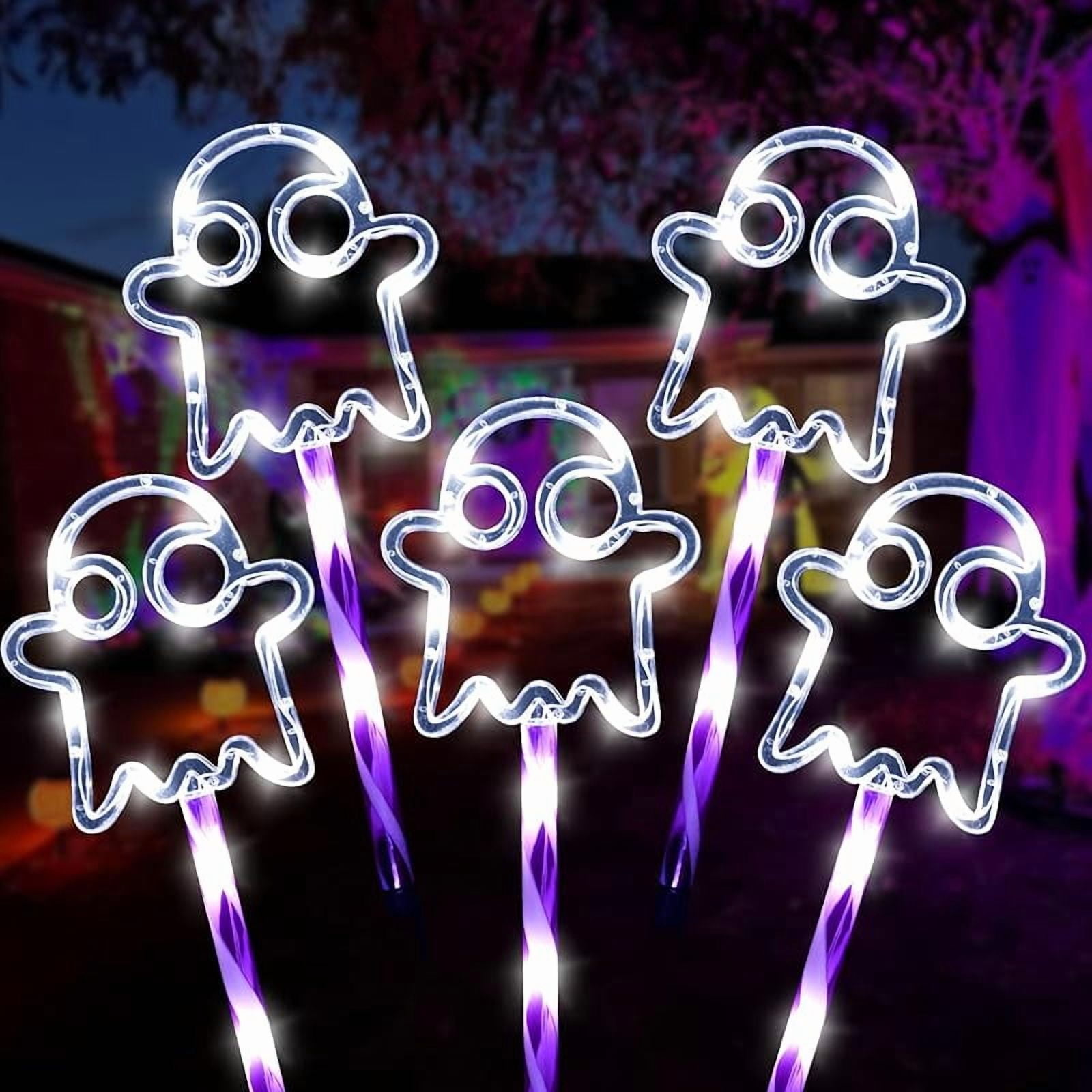LOLStar 5-Pack Ghost Halloween Decorations Outdoor, Waterproof Battery ...