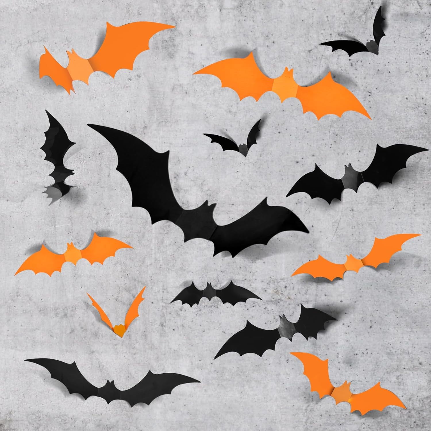 LOLStar 72PCS Halloween Bats Decoration, 4 Different Sizes Realistic ...