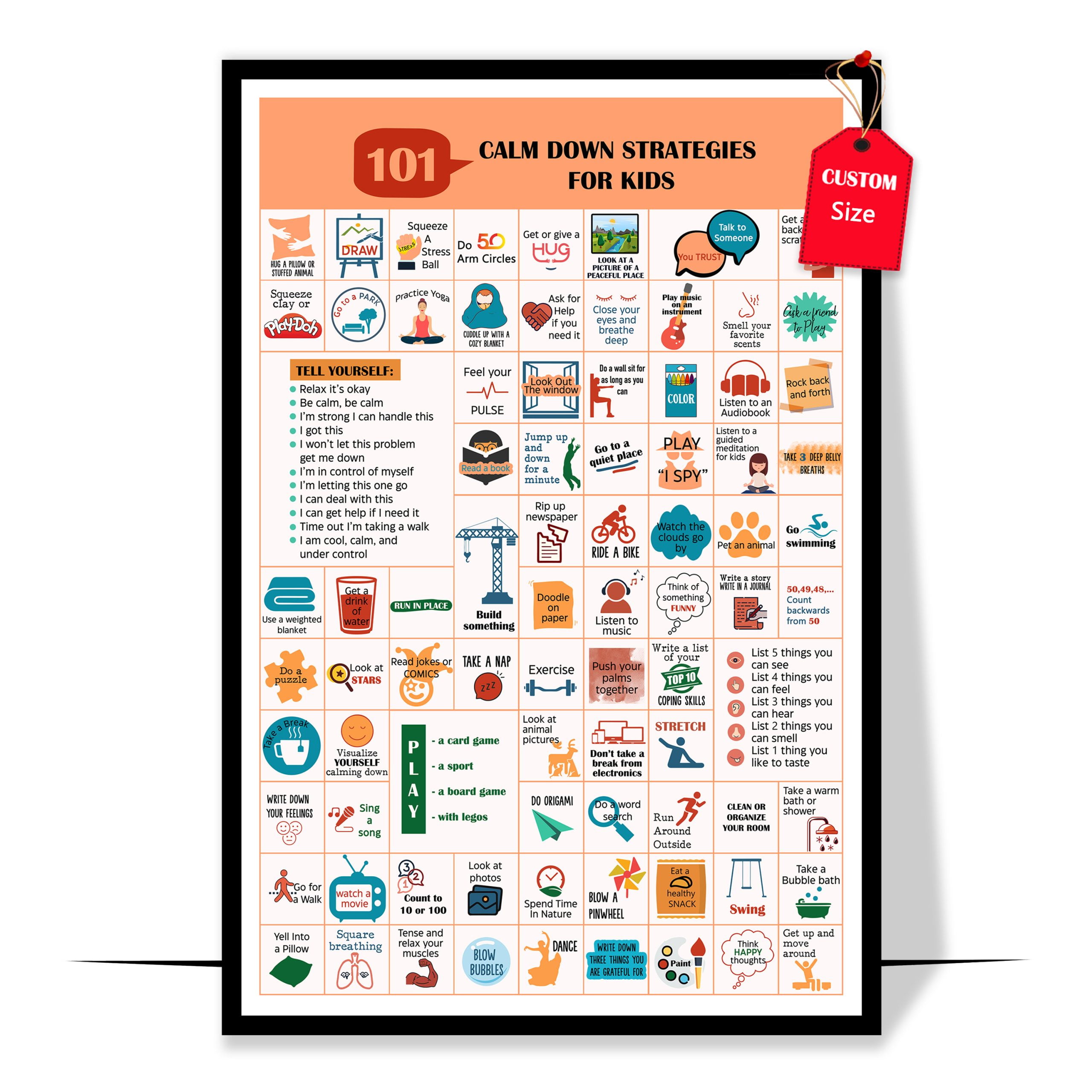 LOLUIS 101 Calm Down Strategies Poster, Emotional Regulation Skills ...