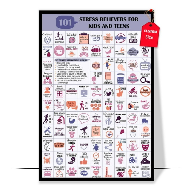 LOLUIS 101 Stress Relievers Poster, Stress Management Coping Skills ...