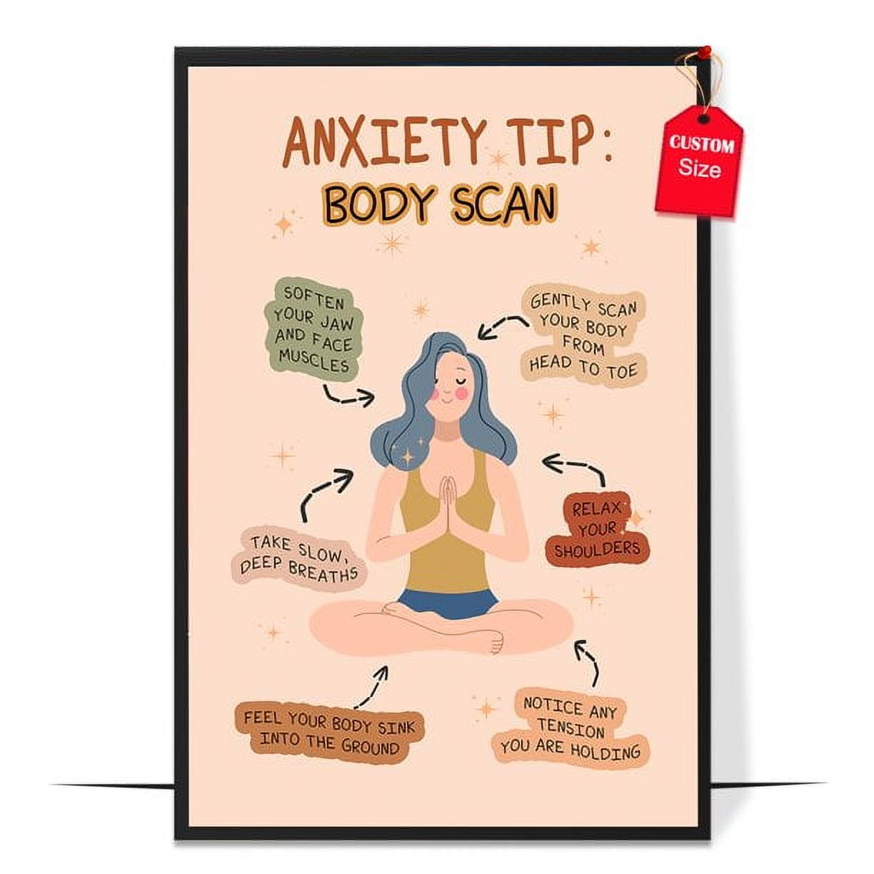 LOLUIS Anxiety Helpful Tips Poster, Boho Mental Health Posters for ...