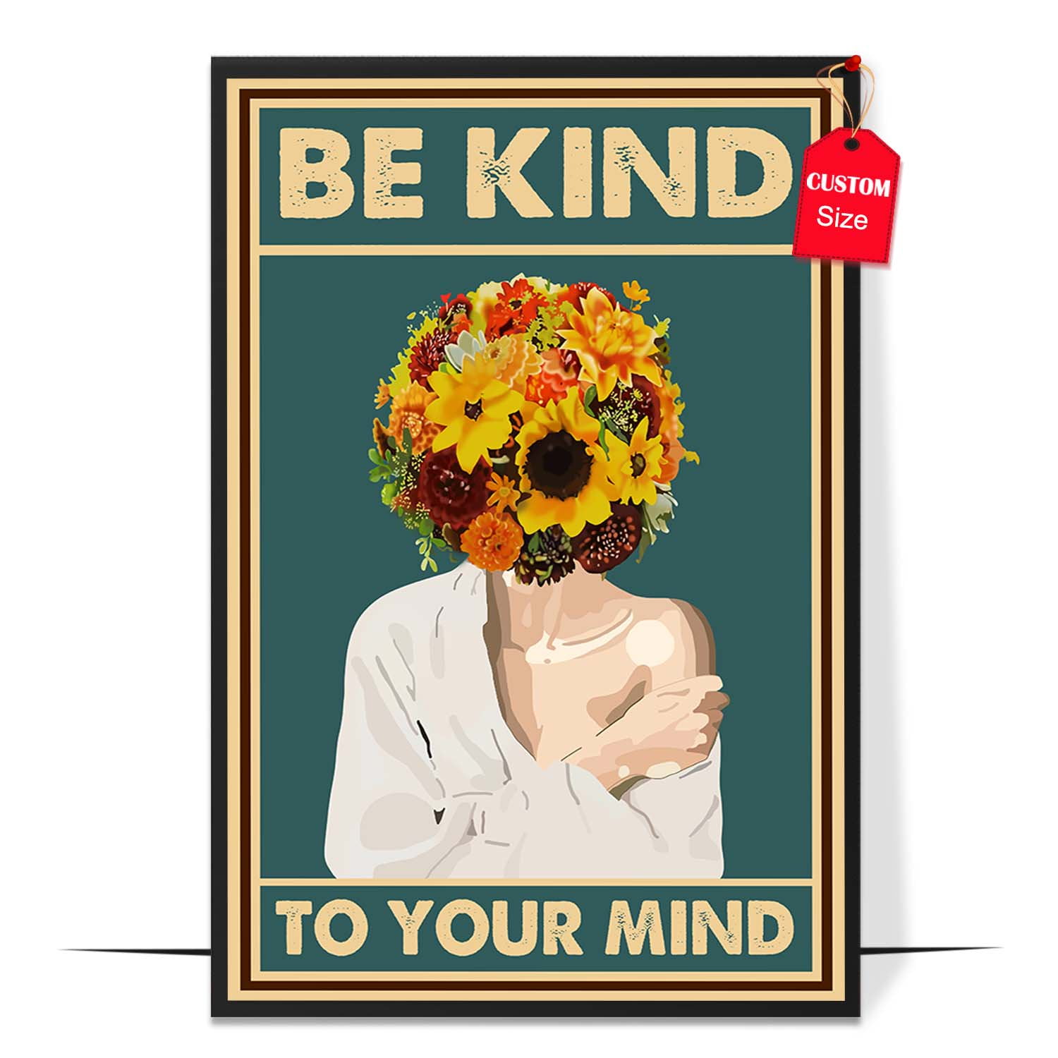 LOLUIS Be Kind To Your Mind Poster, Vintage Mental Health Awareness ...