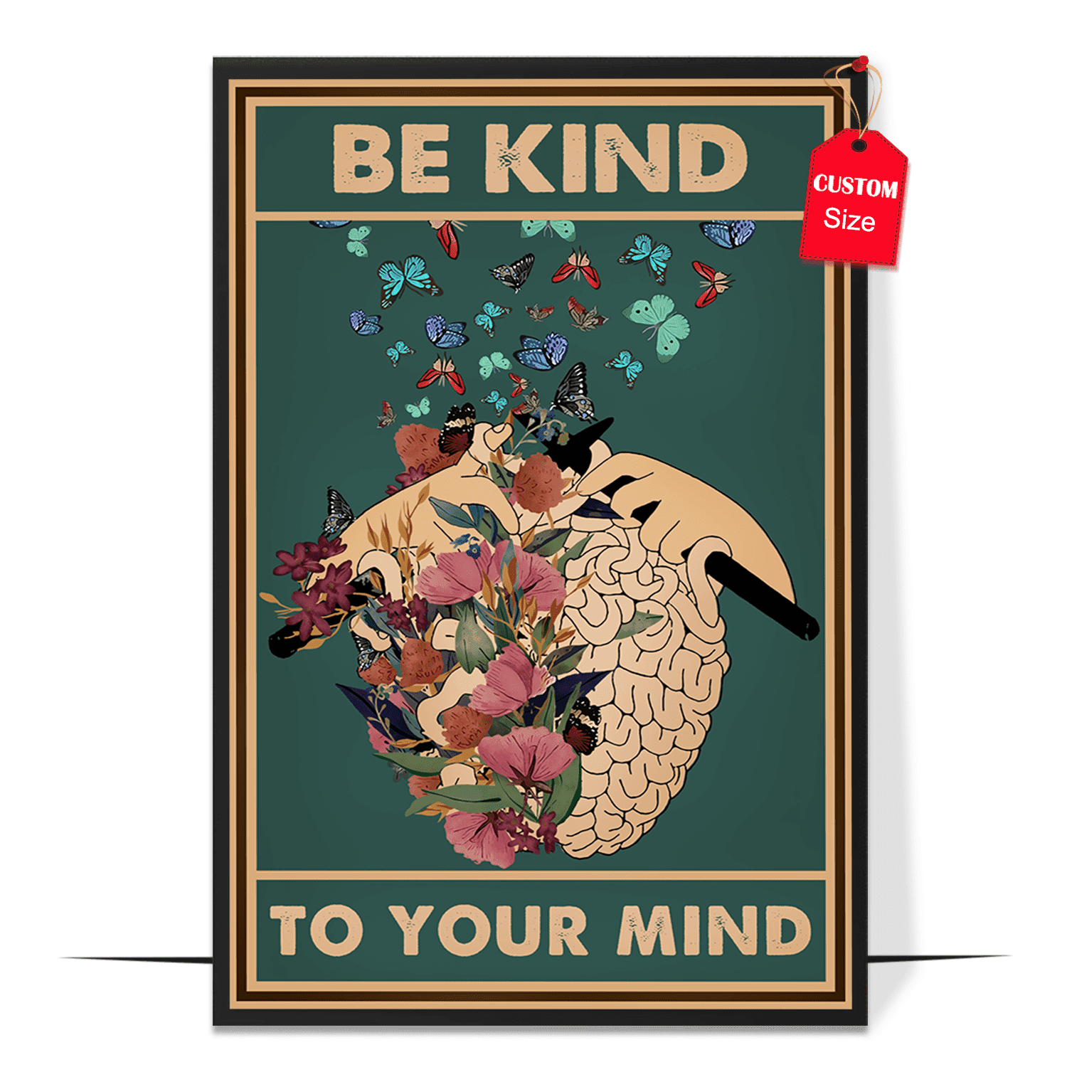 LOLUIS Be Kind To Your Mind Poster, Vintage Mental Health Awareness ...