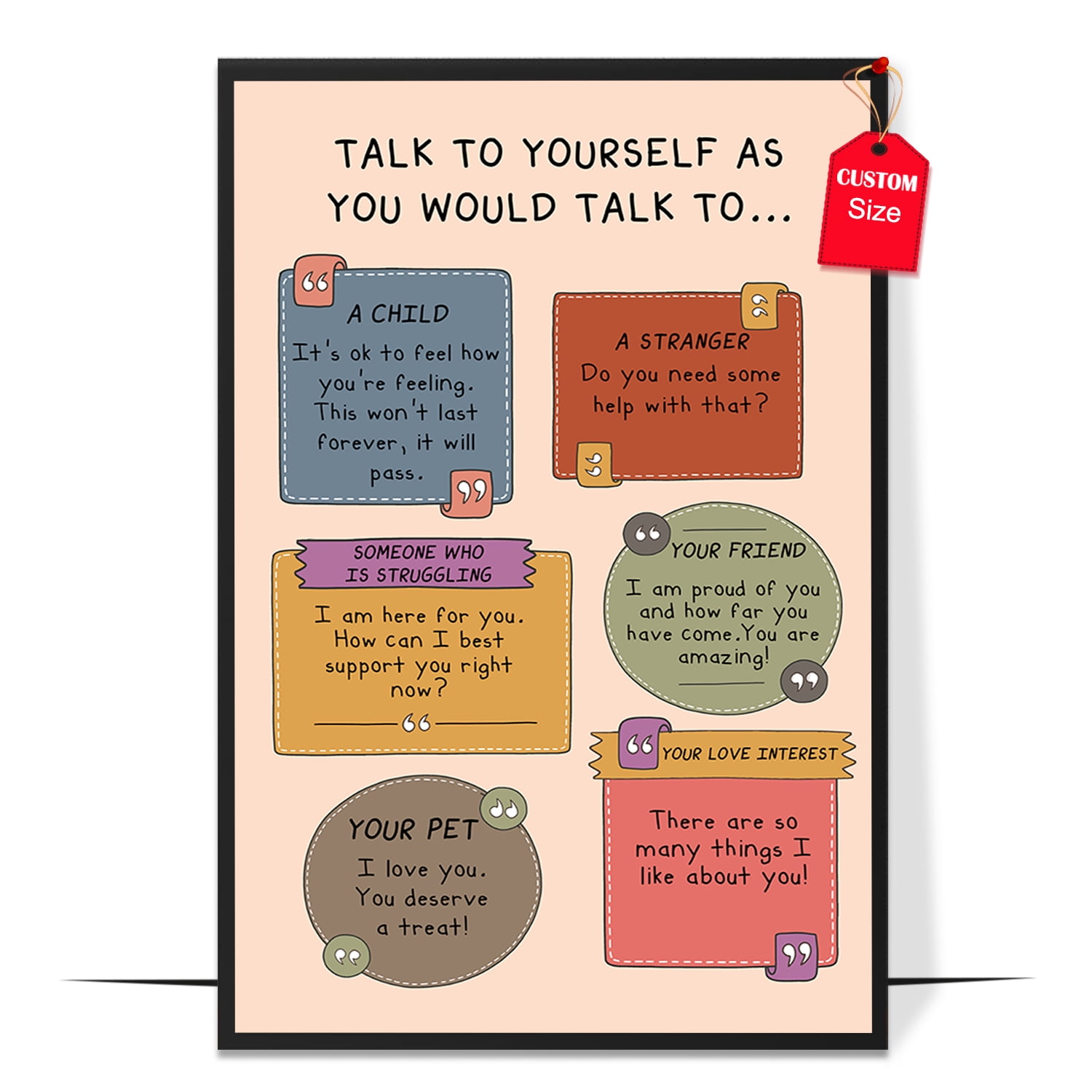 LOLUIS Be Kind To Yourself Positive Self Talk Poster, Mental Health ...