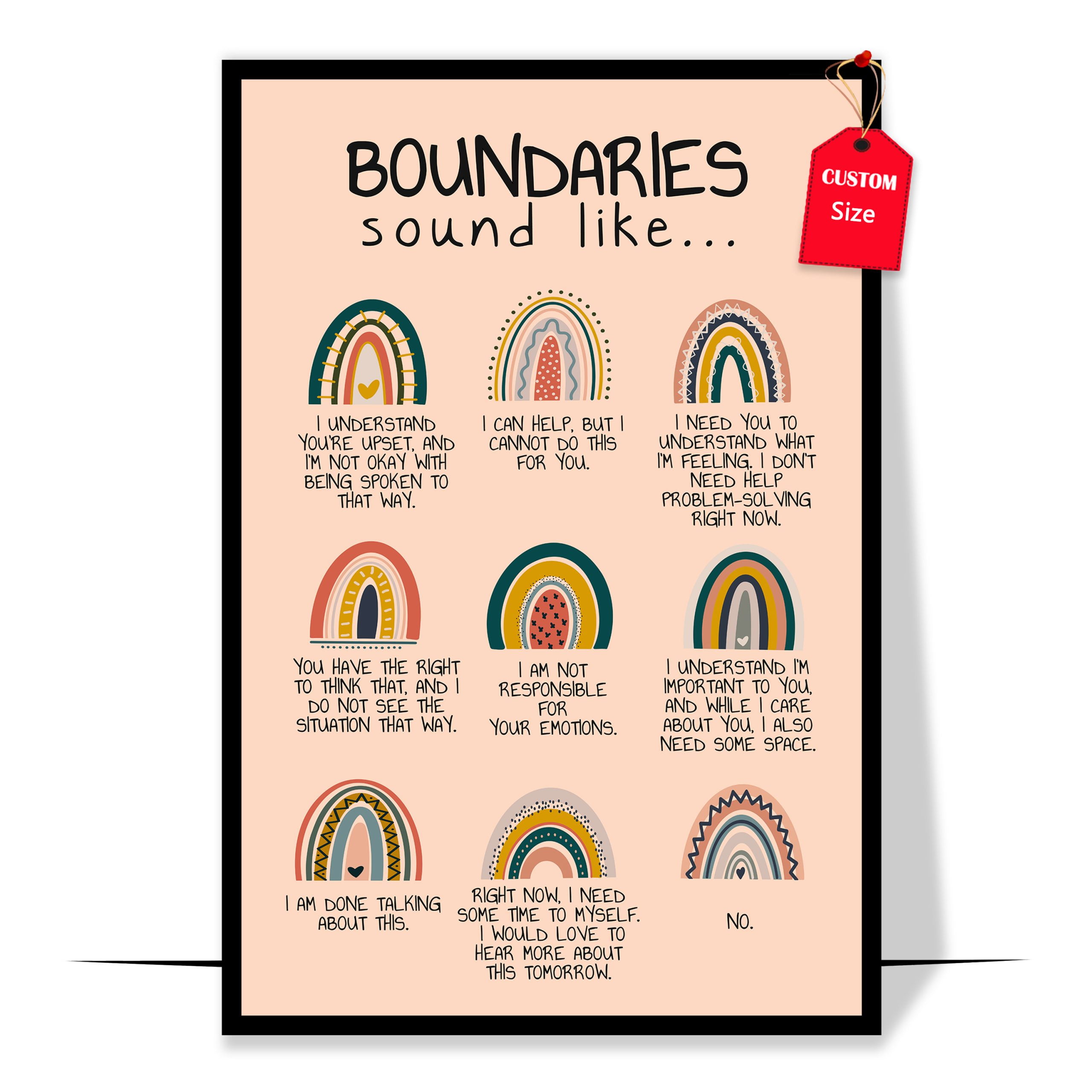 LOLUIS Boundaries Poster, Mental Health Poster for Classroom School ...