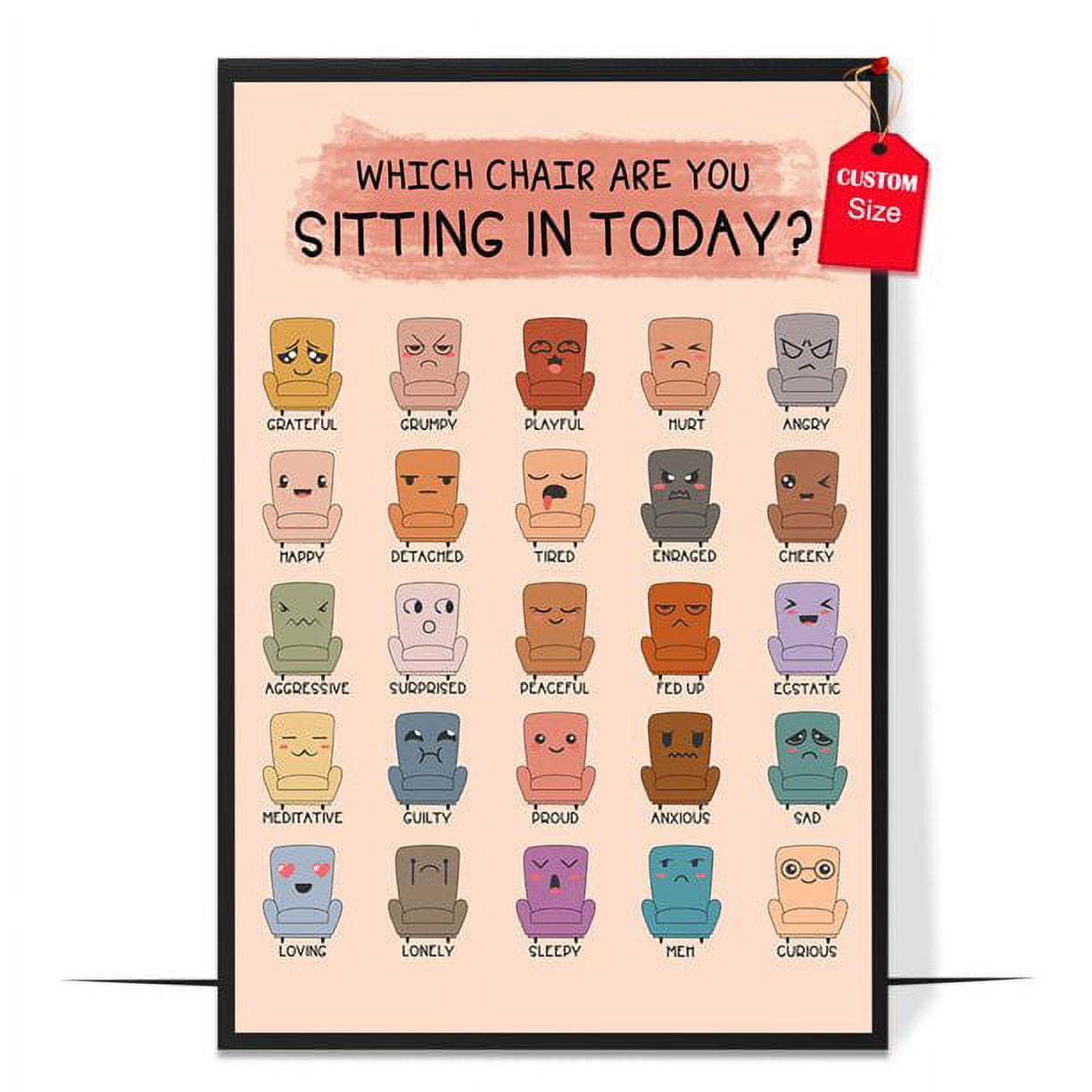 LOLUIS Chair Feelings Poster, Mental Health Poster for Classroom School ...