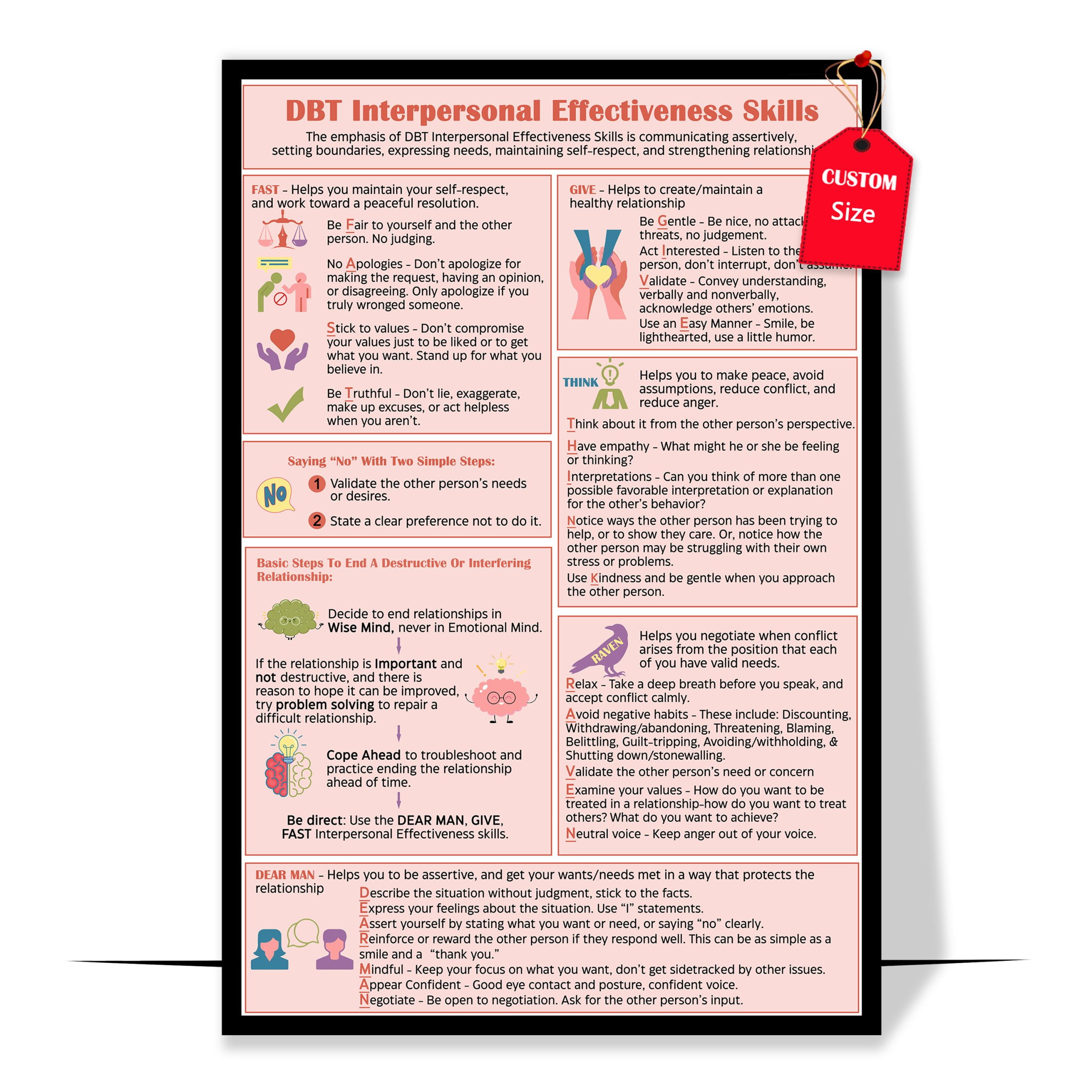 LOLUIS DBT Interpersonal Effectiveness Coping Skills Poster ...