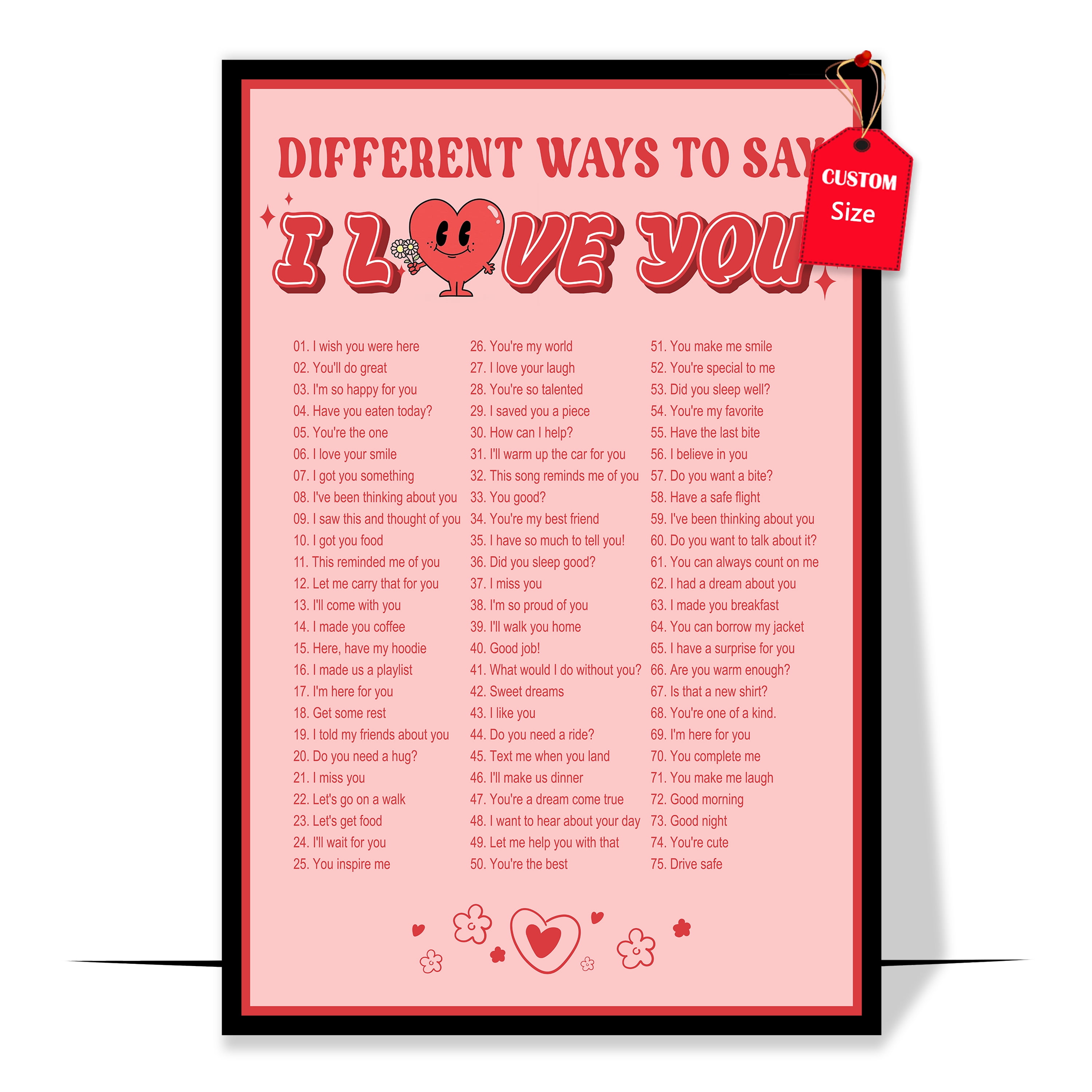 LOLUIS Different Ways to Say I Love You Poster, Trendy Wall Art Decor ...