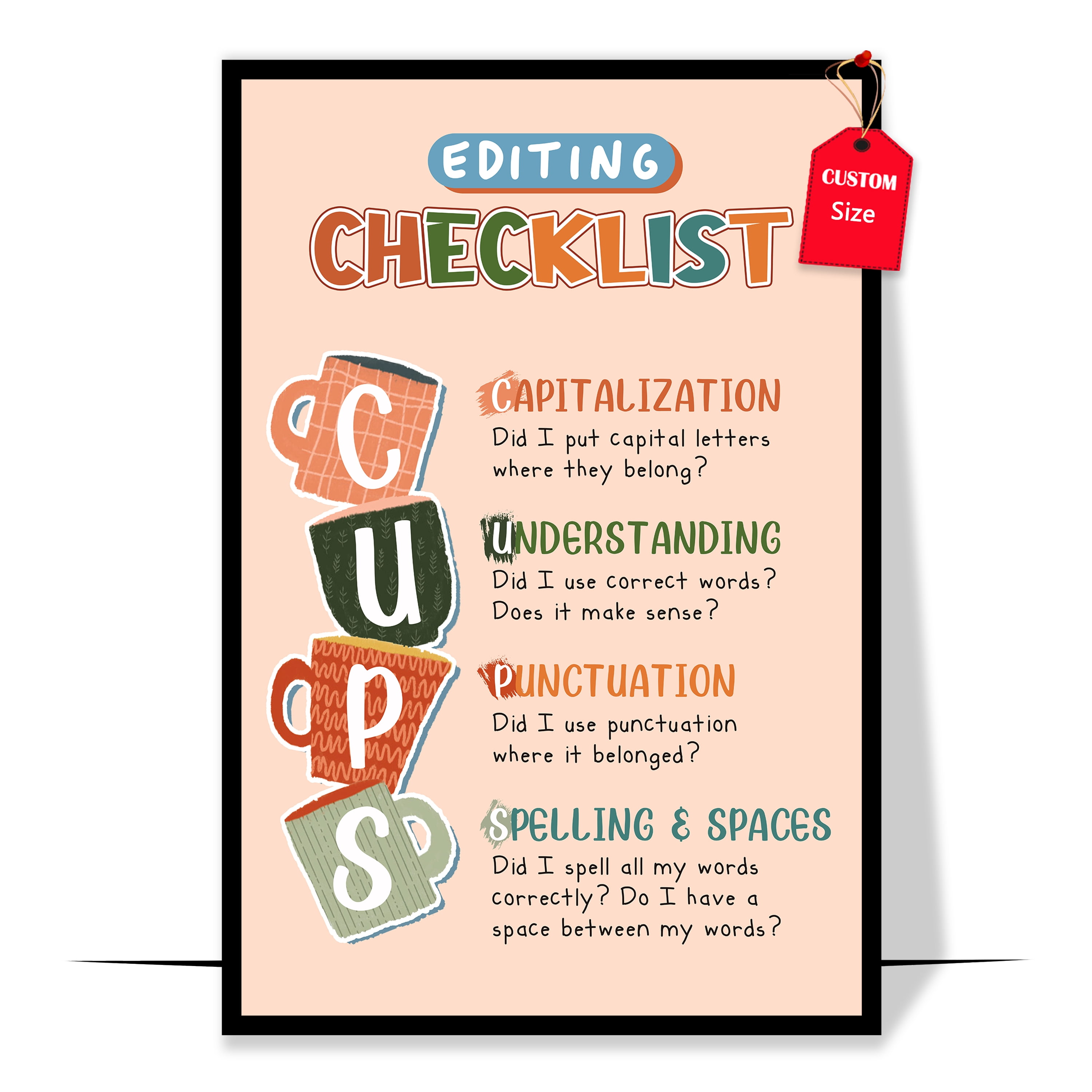 LOLUIS English Educational Poster, Writing Print Decorations for ...