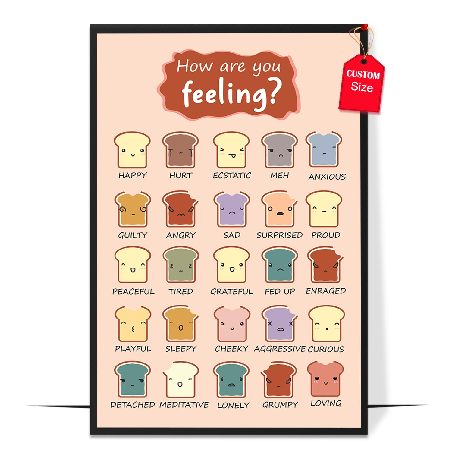 LOLUIS Feelings Mood Chart Poster, Mental Health Poster for Classroom ...