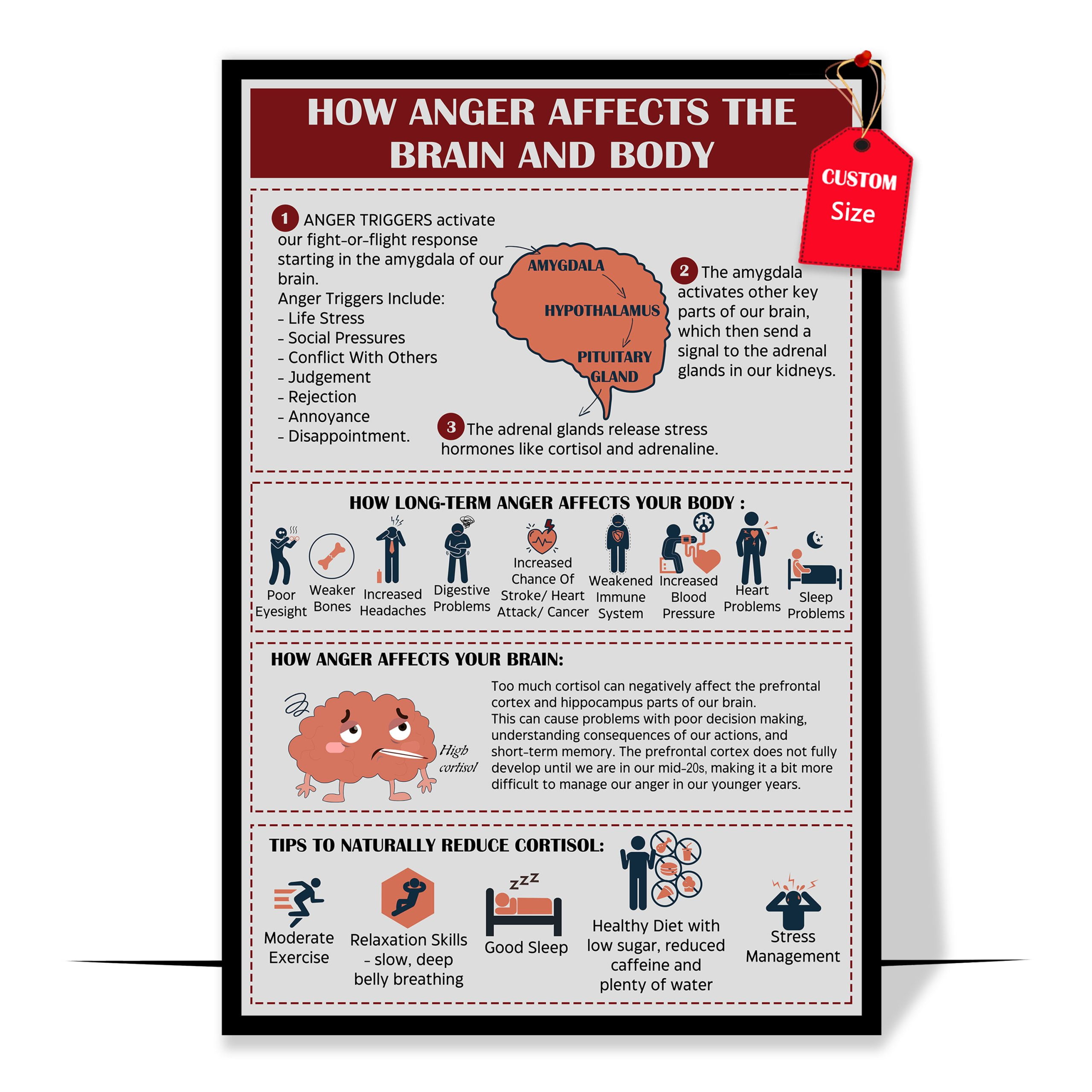 LOLUIS How Anger Affects The Brain and Body Poster, Anger Poster for ...