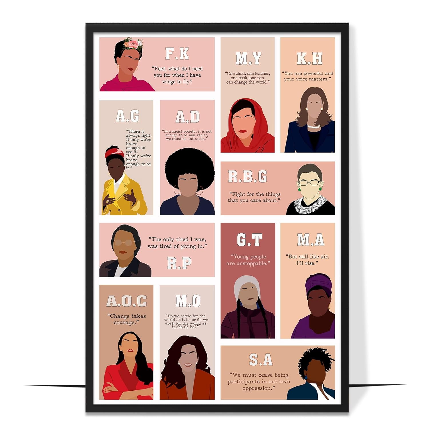 LOLUIS Inspirational Quotes Wall Art, Empowered Women Art Print Decor ...