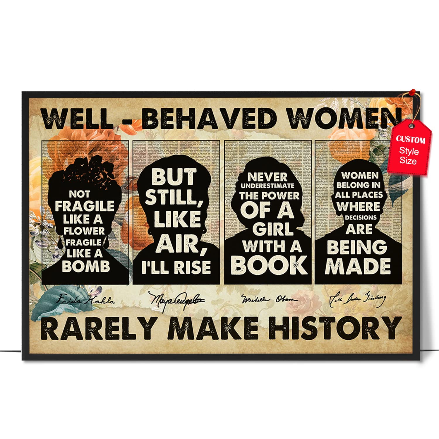 LOLUIS Inspirational Quotes Wall Art, Empowered Women Art Print Decor ...