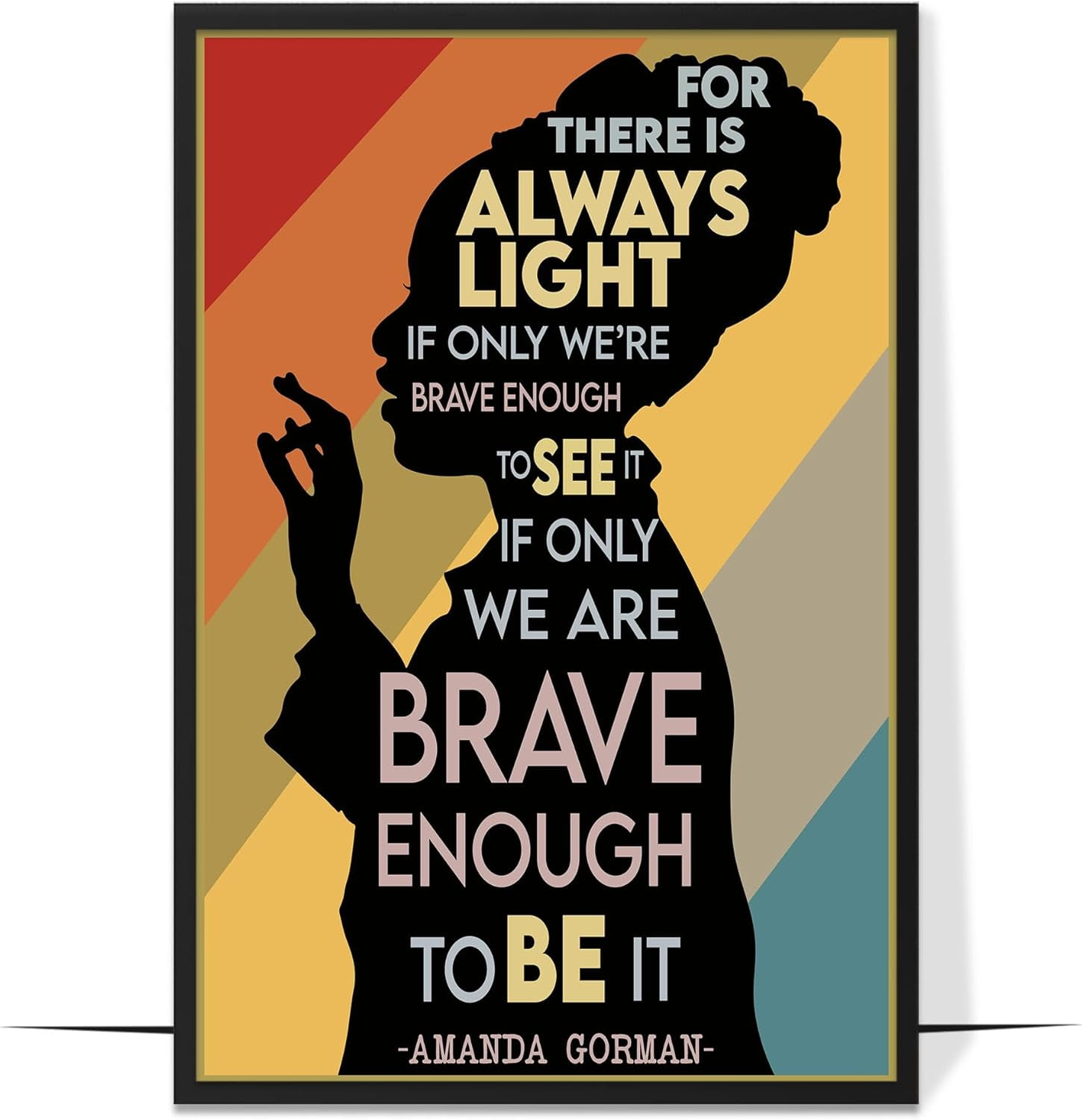 LOLUIS Inspirational Quotes Wall Art, Feminist Motivational Amanda ...