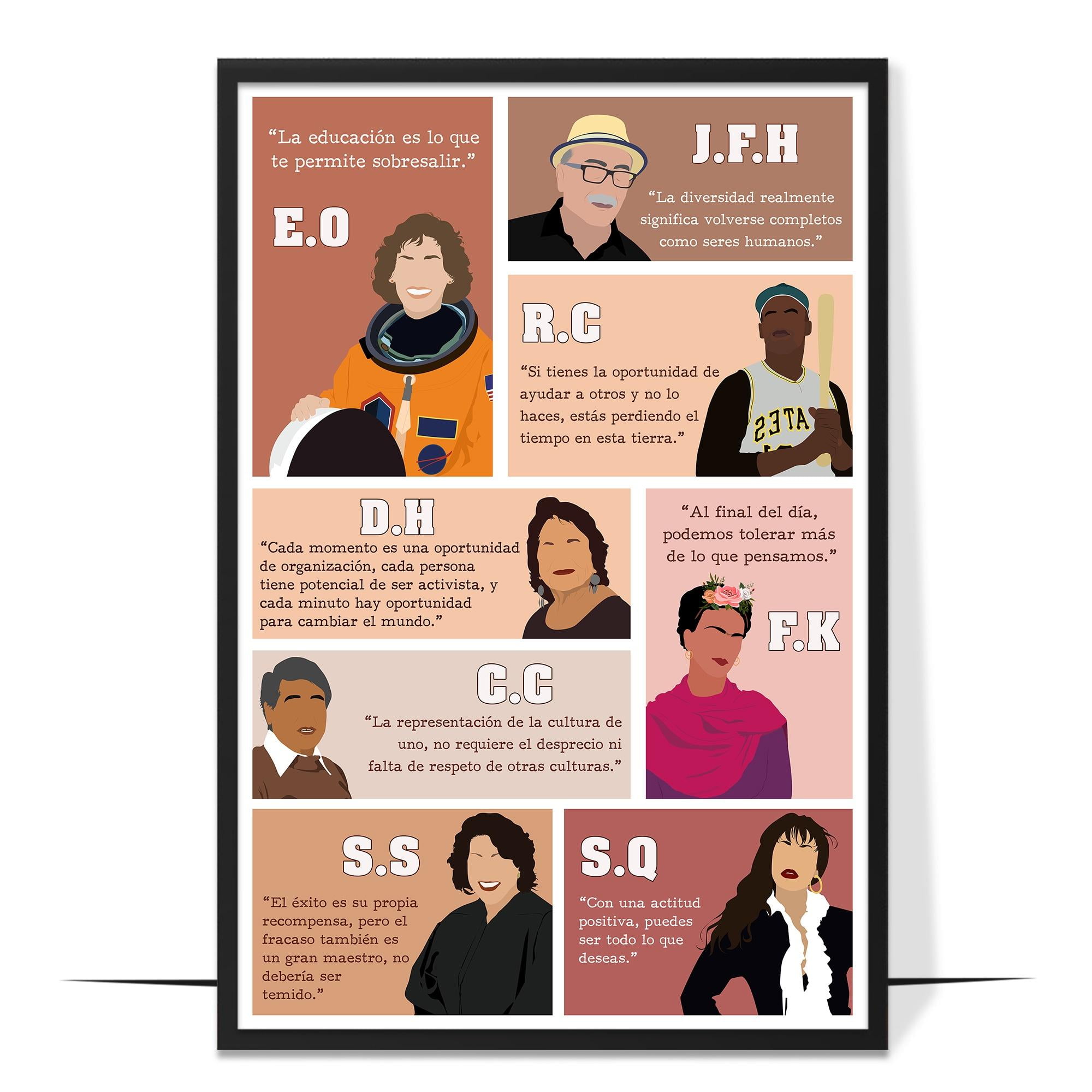 LOLUIS Inspirational Quotes Wall Art, Hispanic Leaders Art Print Decor ...