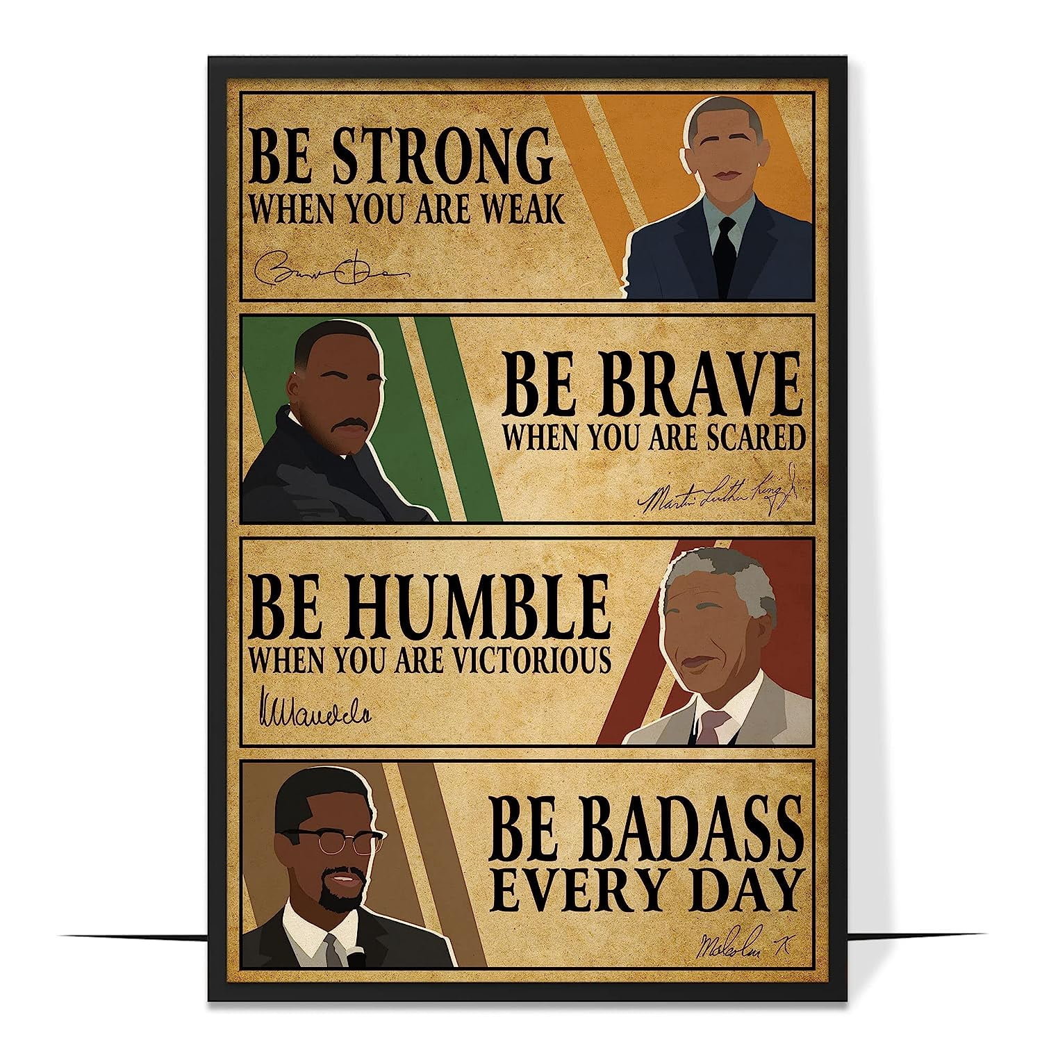 LOLUIS Inspirational Quotes Wall Art, Iconic Black Leaders Art Print ...