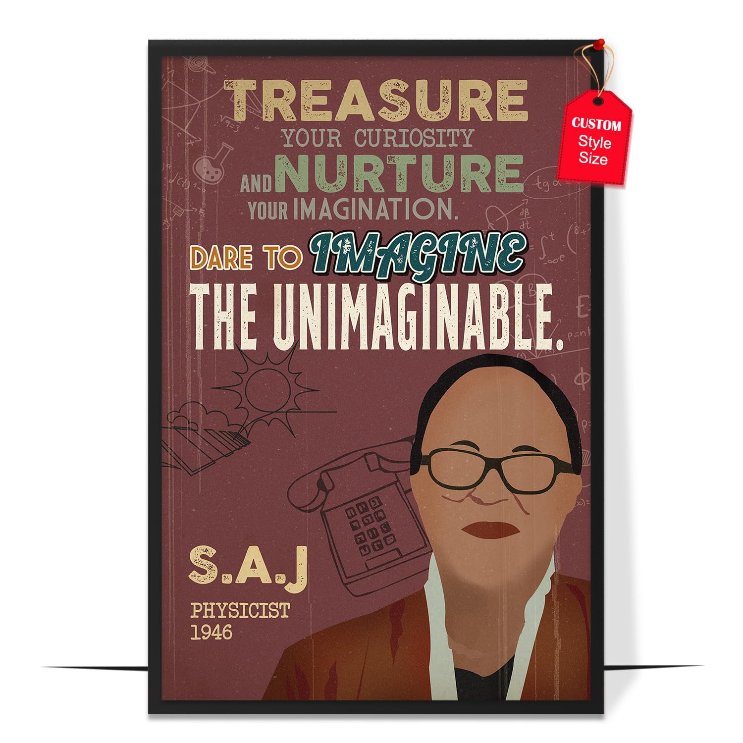 LOLUIS Inspirational Quotes Wall Art, Science Education Print Decor for ...