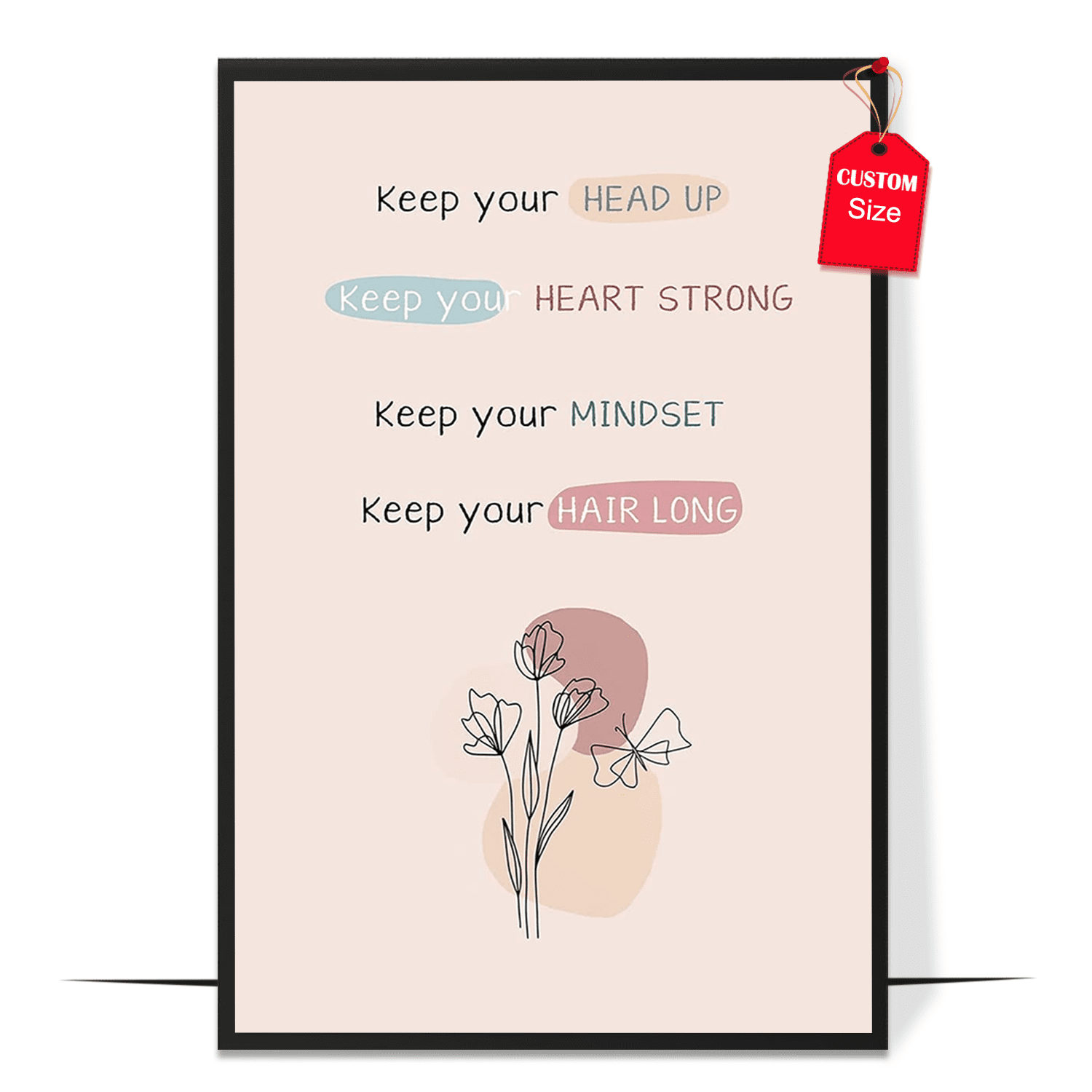 LOLUIS Keep Your Head Up, Keep Your Heart Strong, Mental Health Poster ...