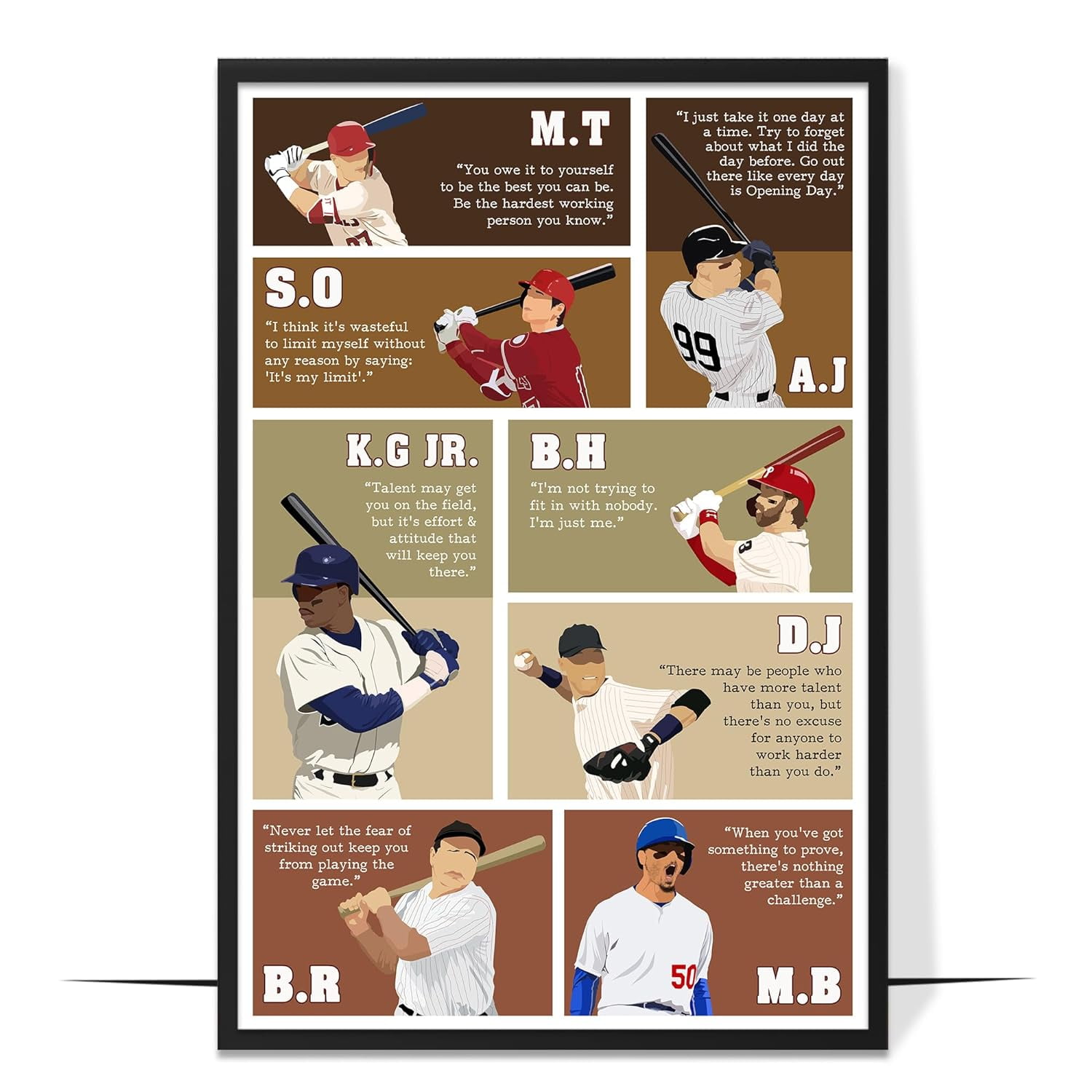 LOLUIS Motivational Wall Art, Sport Inspiring Quotes Art Print Decor ...