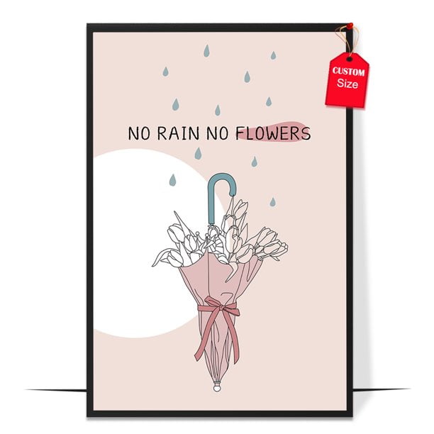 LOLUIS No Rain No Flowers Poster, Mental Health Quote Poster, Positive ...