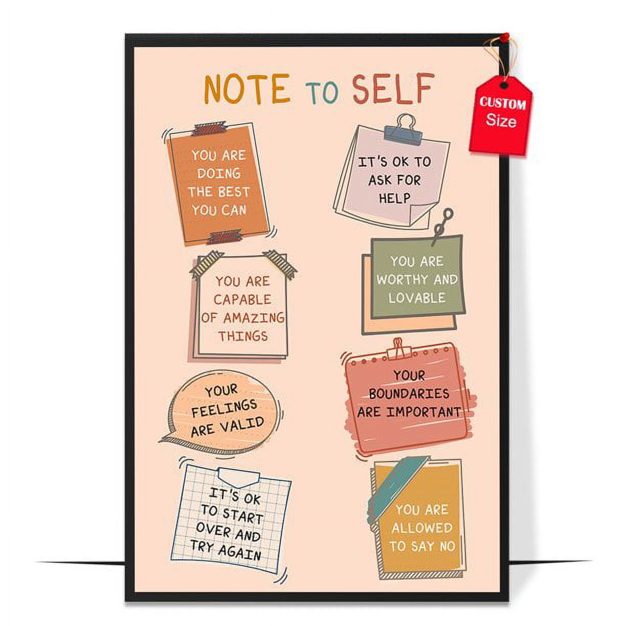 LOLUIS Note To Self Poster, Mental Health Poster for Classroom School ...