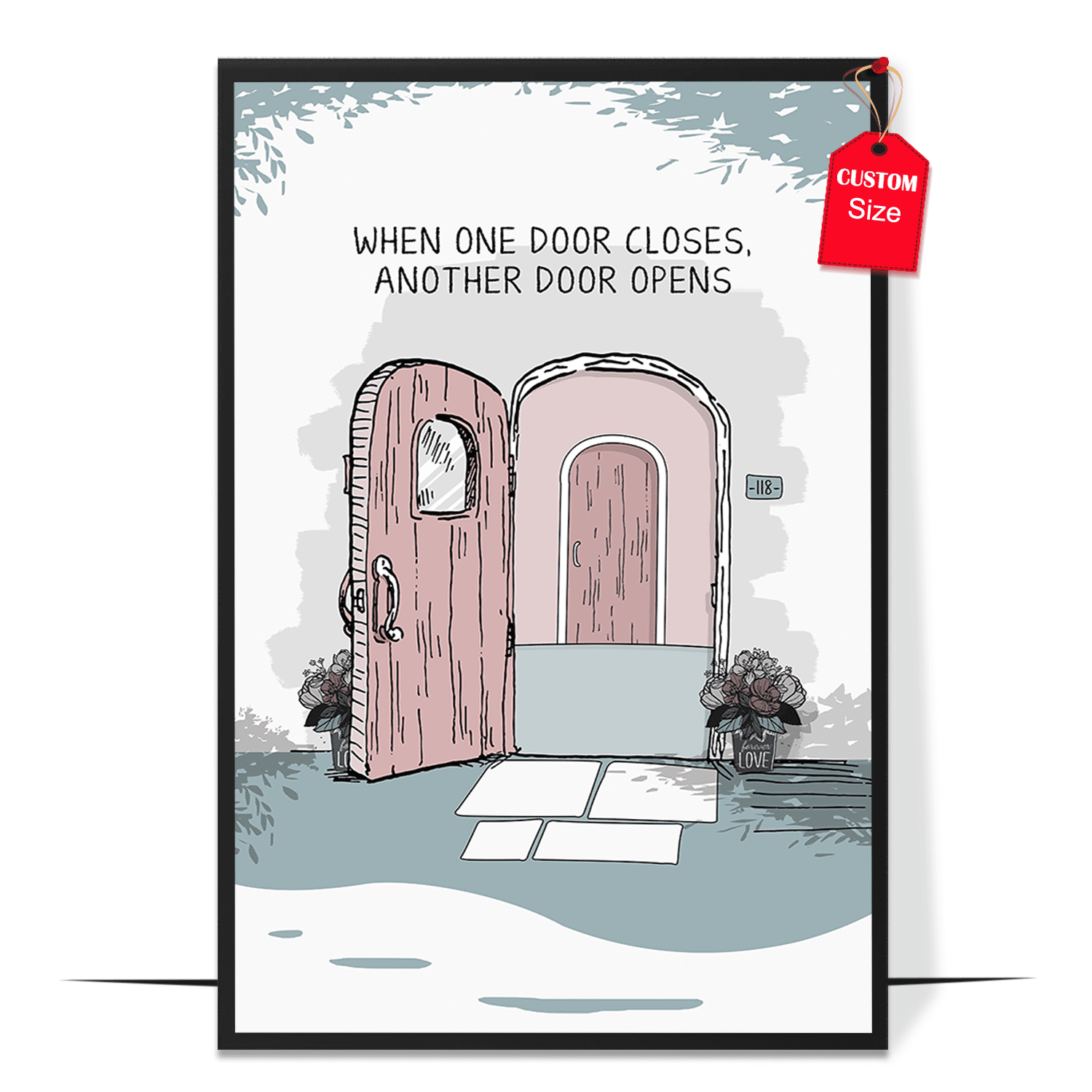 LOLUIS One Door Closes Another Door Opens Poster, Mental Health Poster ...