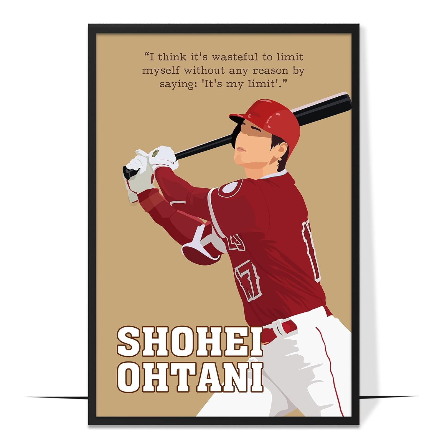 LOLUIS Shohei Ohtani Motivational Wall Art, Sport Inspiring Quotes Art ...