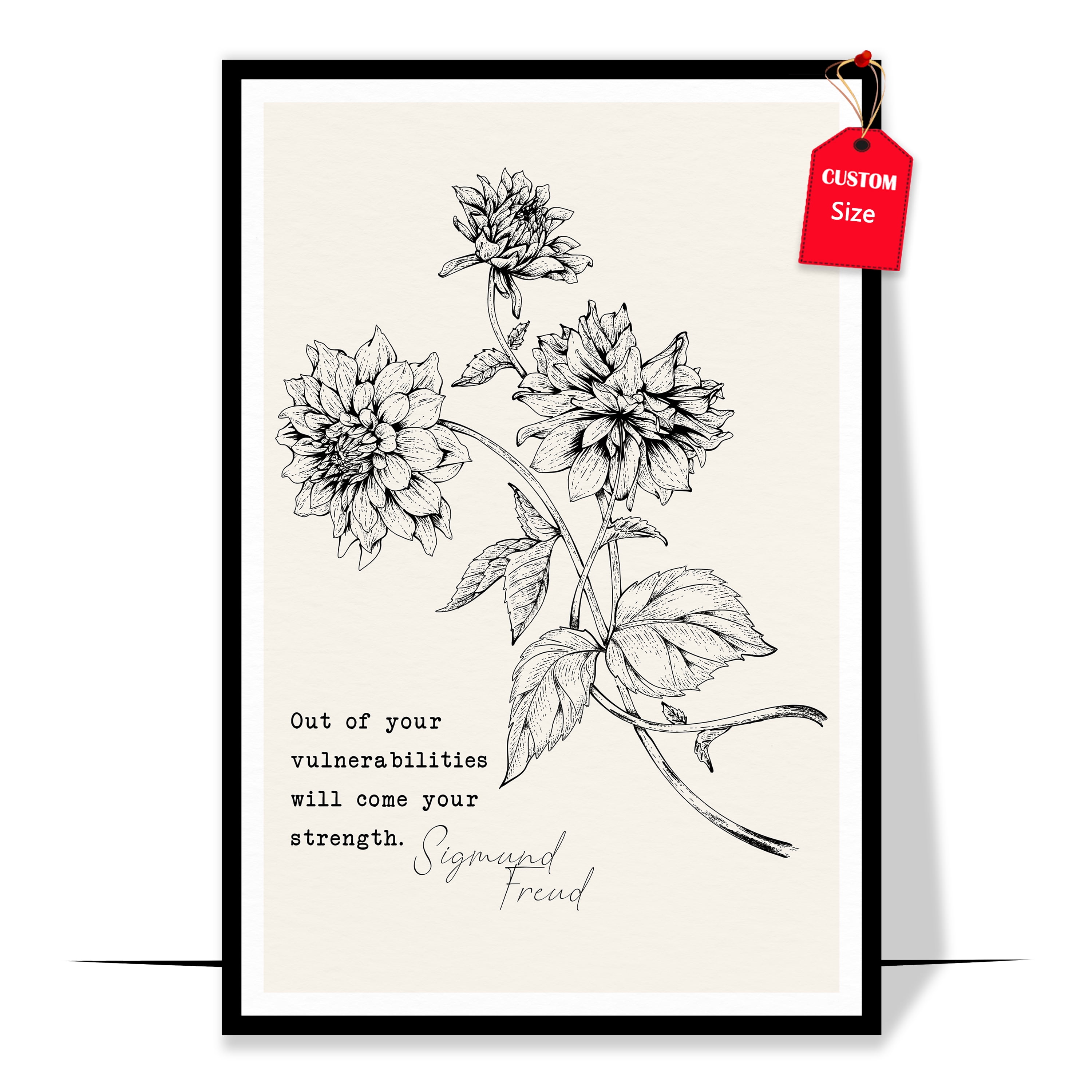 LOLUIS Sigmund Freud Quote Poster, Botanical Therapy Poster, Therapist ...