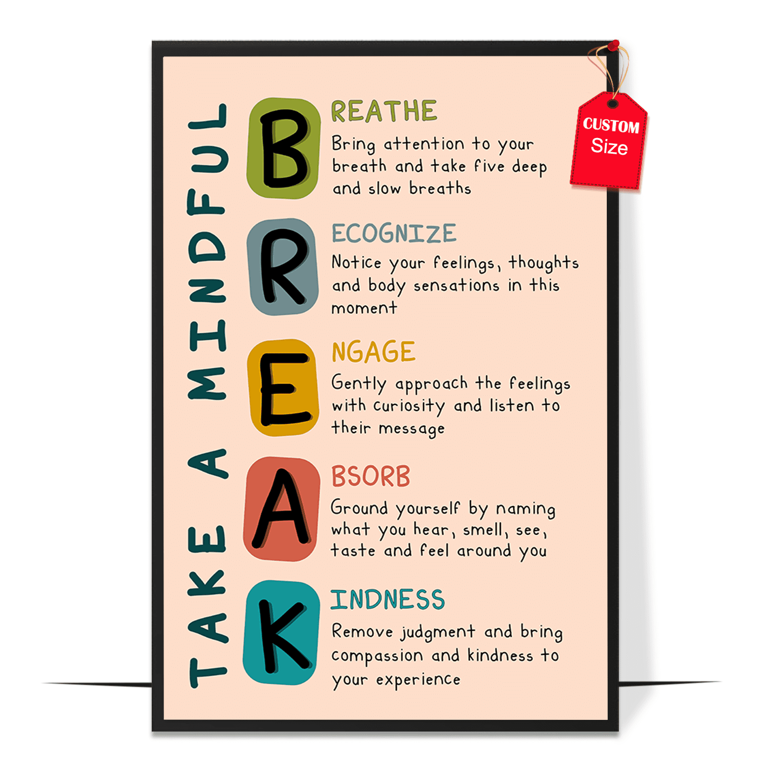 LOLUIS Take a Mindful Poster, Boho Mental Health Posters for Classroom ...