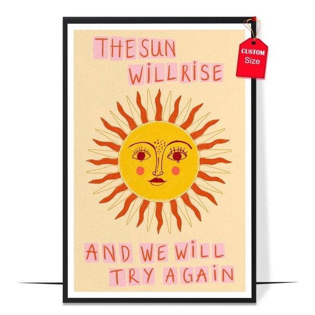 LOLUIS The Sun Will Rise Poster, Mental Health Quote Poster, Therapist ...