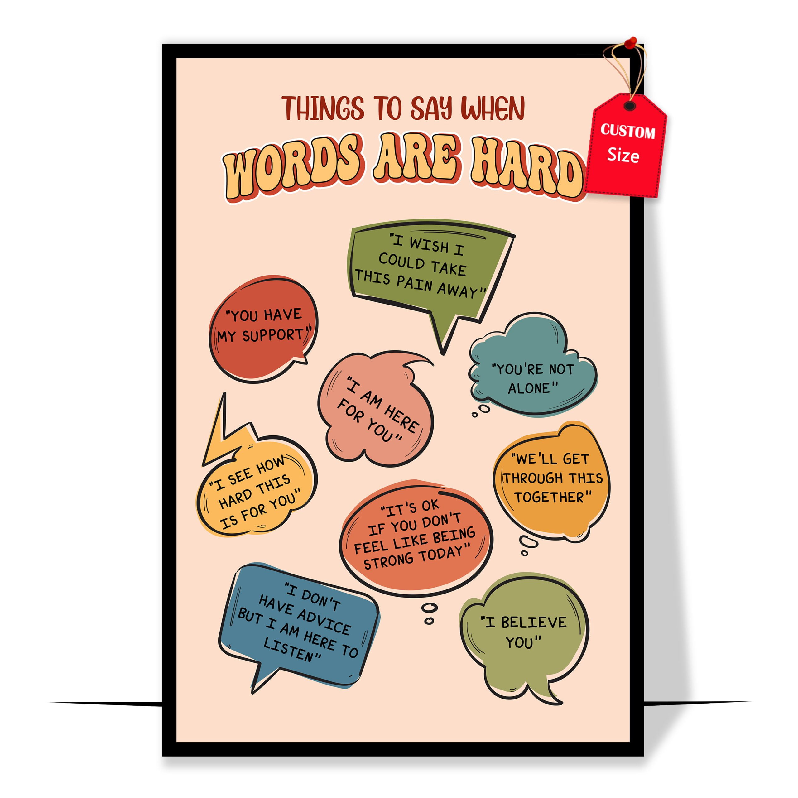 LOLUIS Words of Support Poster, Mental Health Poster for Classroom ...