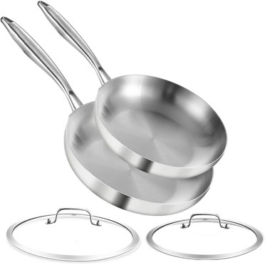 Kitchen Sense Heavy-Duty Non-Stick Skillet Fry Pan with Tempered Glass ...