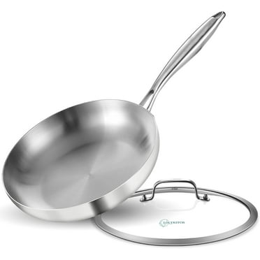 Whole body Tri-Ply Stainless Steel Hybrid 12 inch Frying Pan With Lid ...