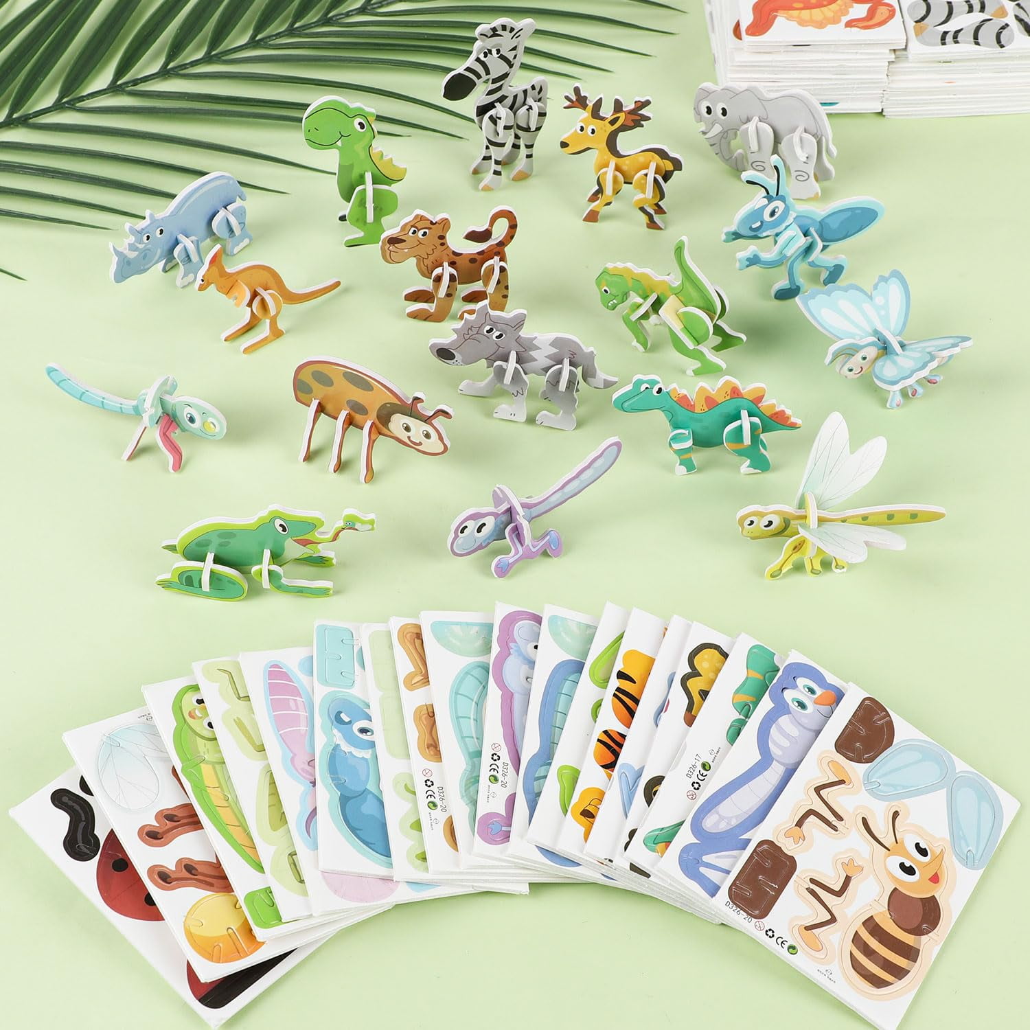 LOMIMOS 50Pcs Educational 3D MSF2 Cartoon Puzzle for Kids,Insect and ...