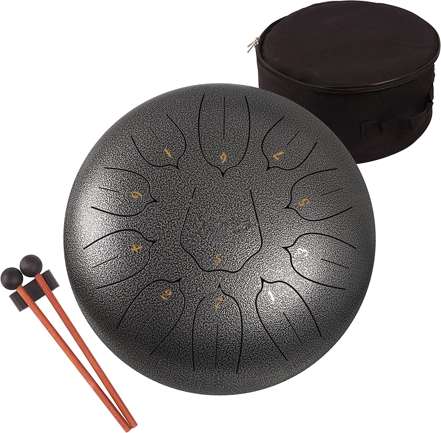LOMUTY Steel Tongue Drum 11 Notes 12" Meditation Musical Percussion ...