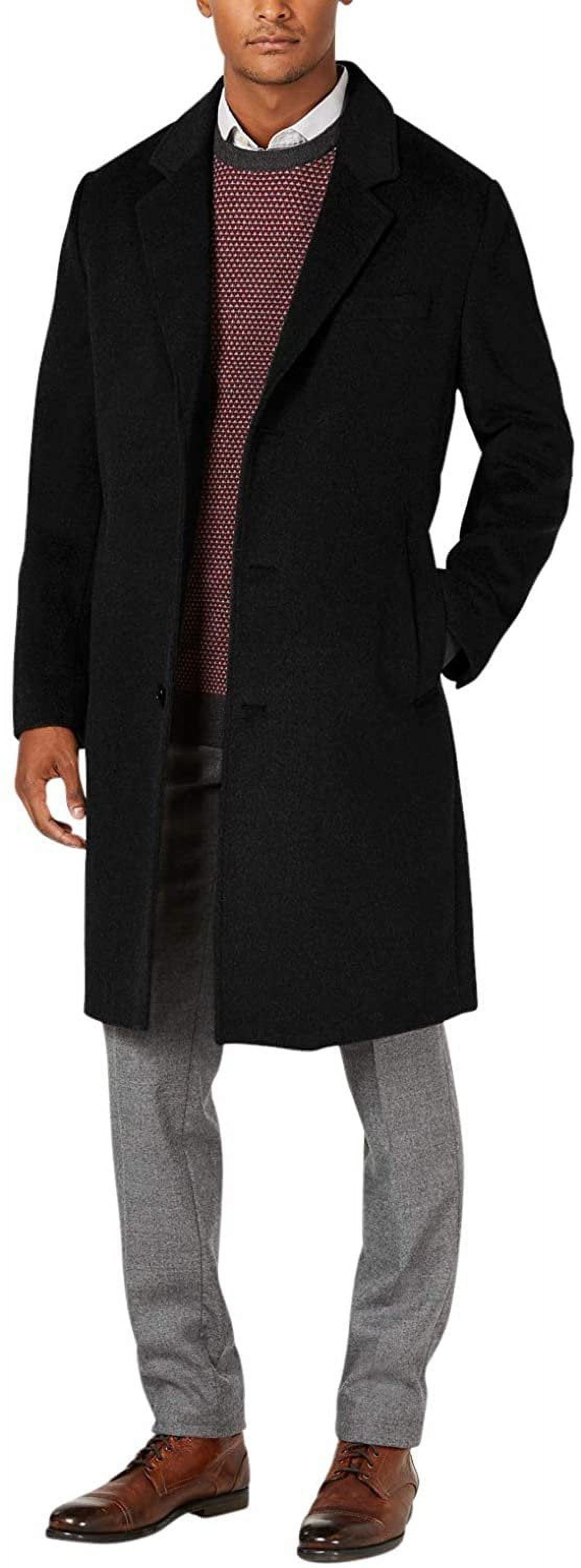 LONDON FOG Men's Classic Fit Overcoat Signature Wool Blend Top Coat ...