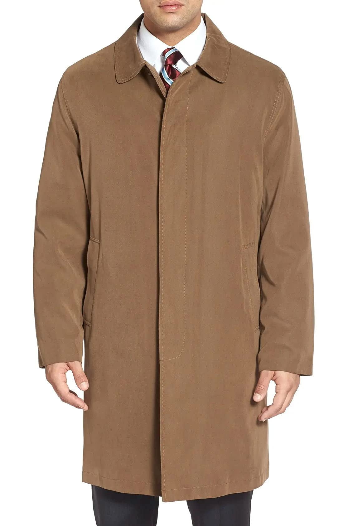 LONDON FOG Men's Durham Rain Coat with Zip-Out Body, British Khaki, 60 ...