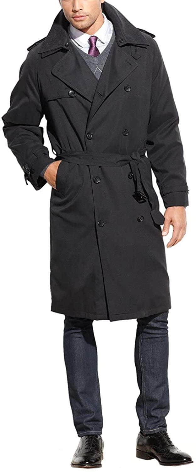 LONDON FOG Men's Iconic Trench Coat, Charcoal, 54L - Walmart.com