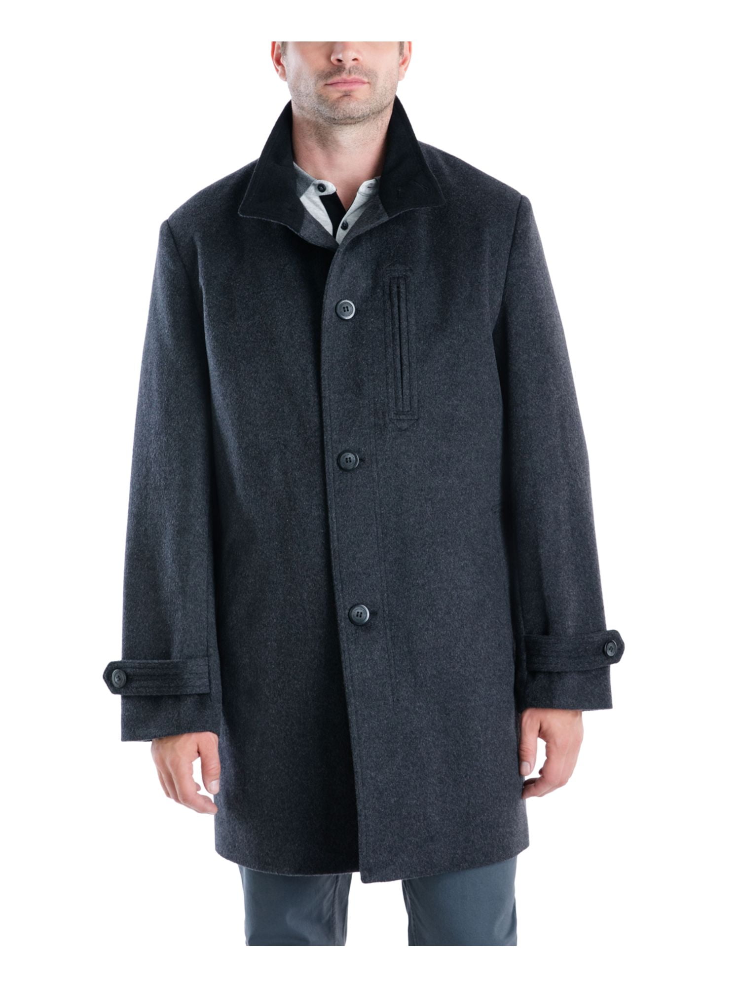 LONDON FOG Mens Gray Overcoat 42R - Walmart.com