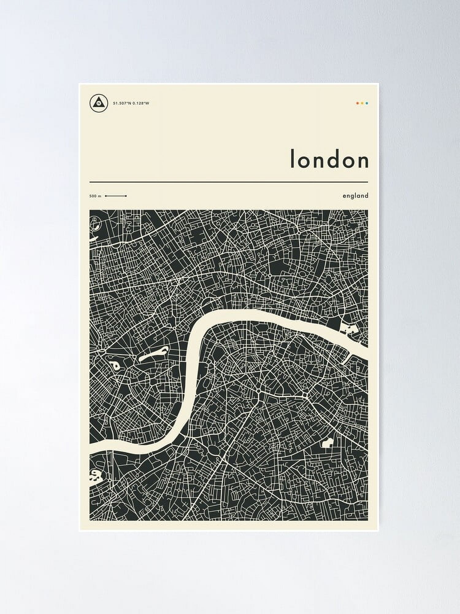 LONDON MAP Poster - Walmart.com